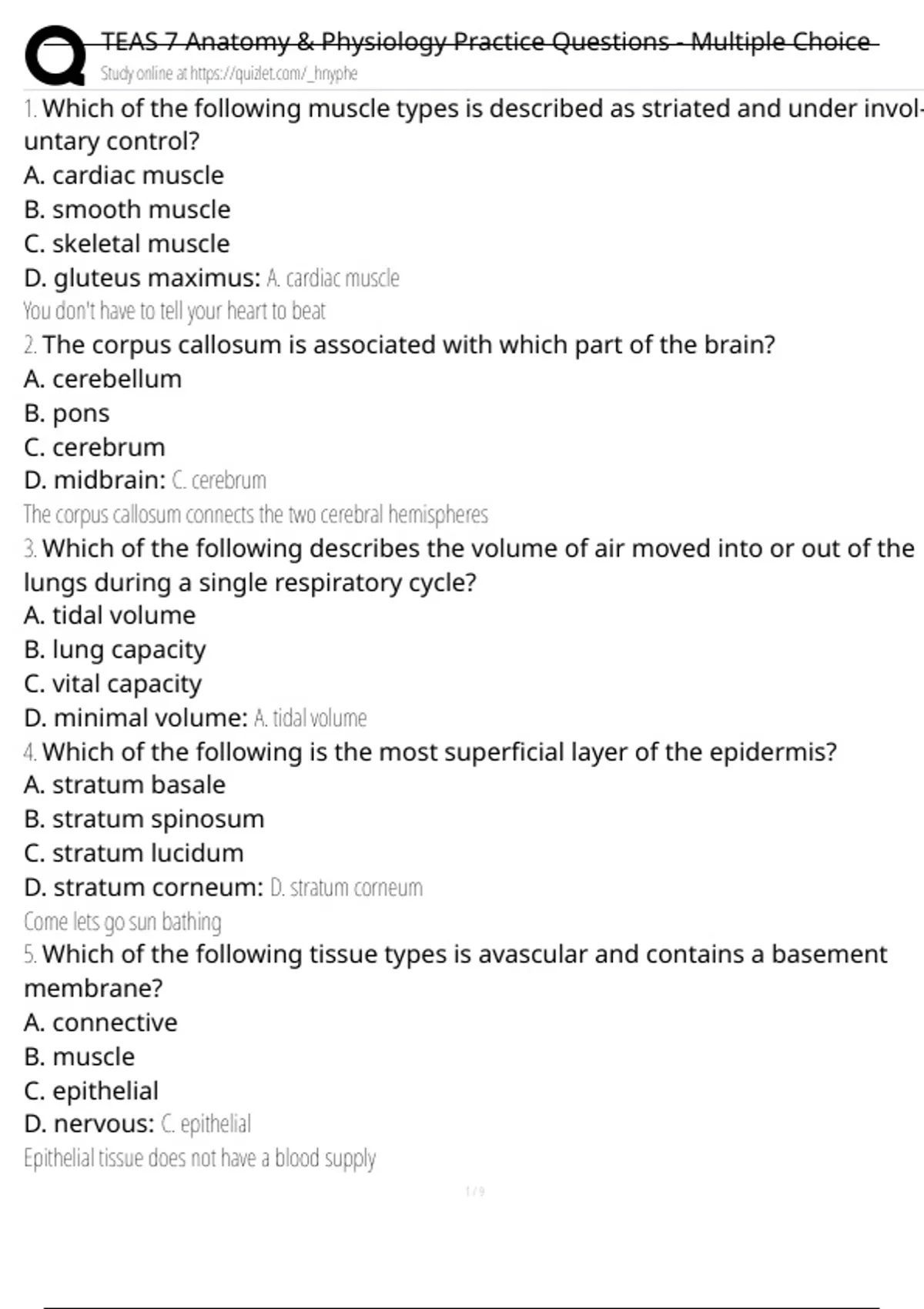 TEAS 7 Anatomy & Physiology Practice Questions - Multiple Choice Exam ...