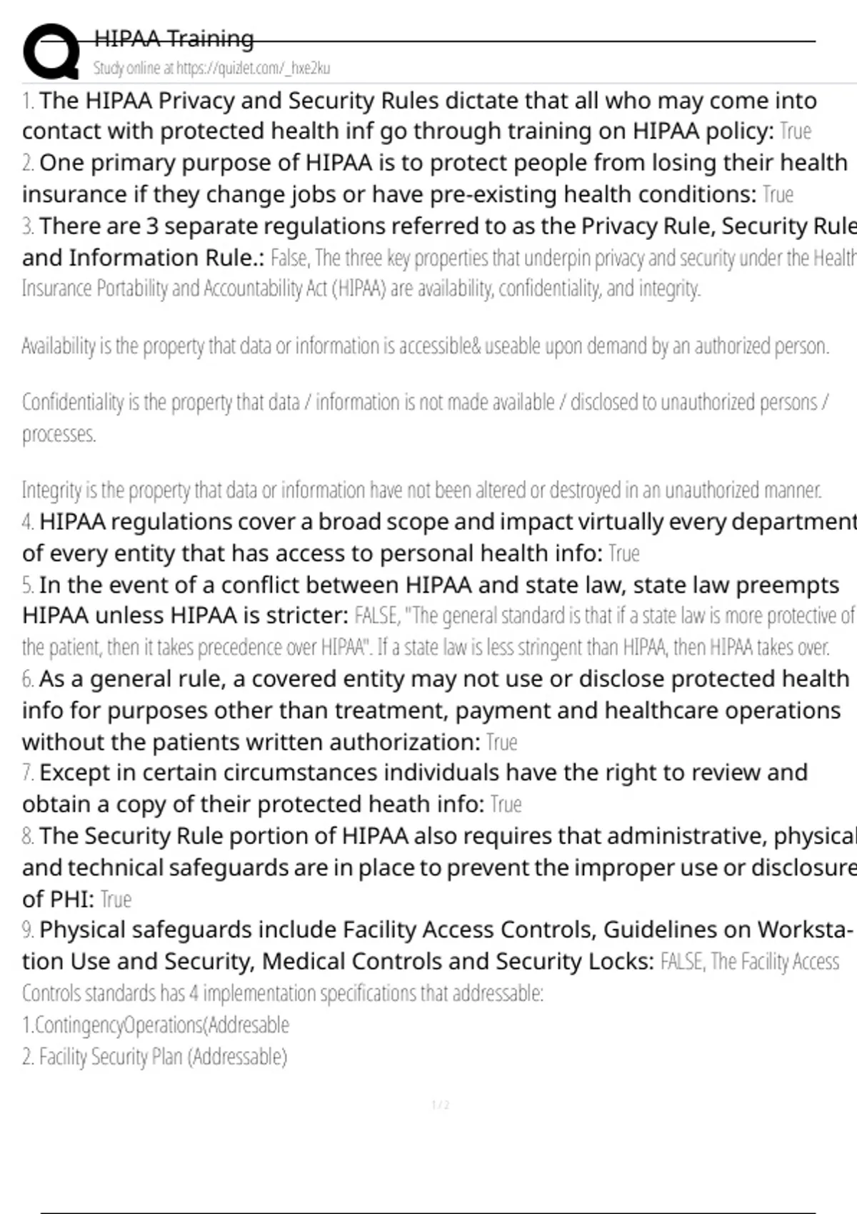 HIPAA Training Exam Questions and Answers 100% Pass |Already Graded A+ ...