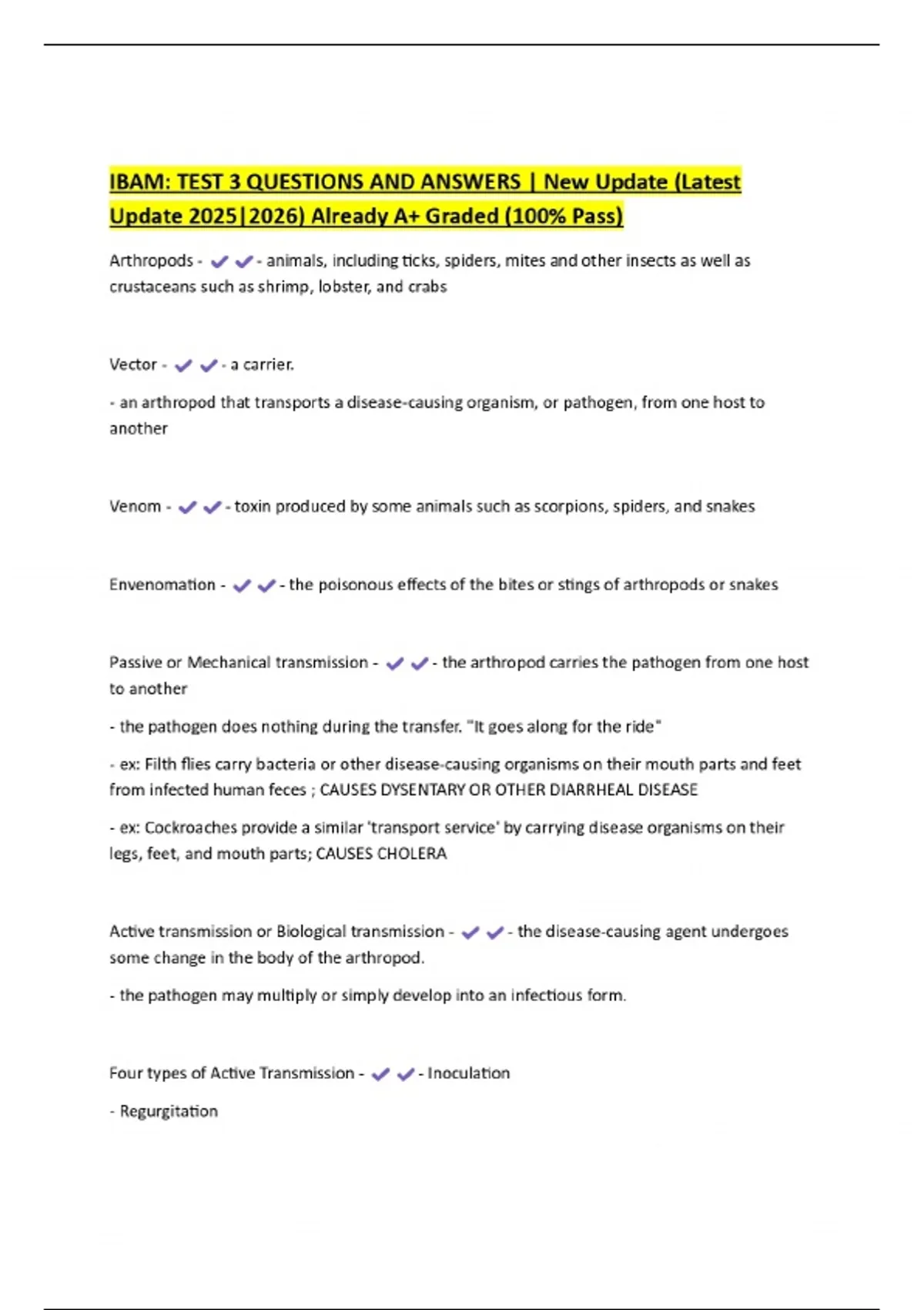 IBAM: TEST 3 QUESTIONS AND ANSWERS | New Update (Latest Update 2025 ...