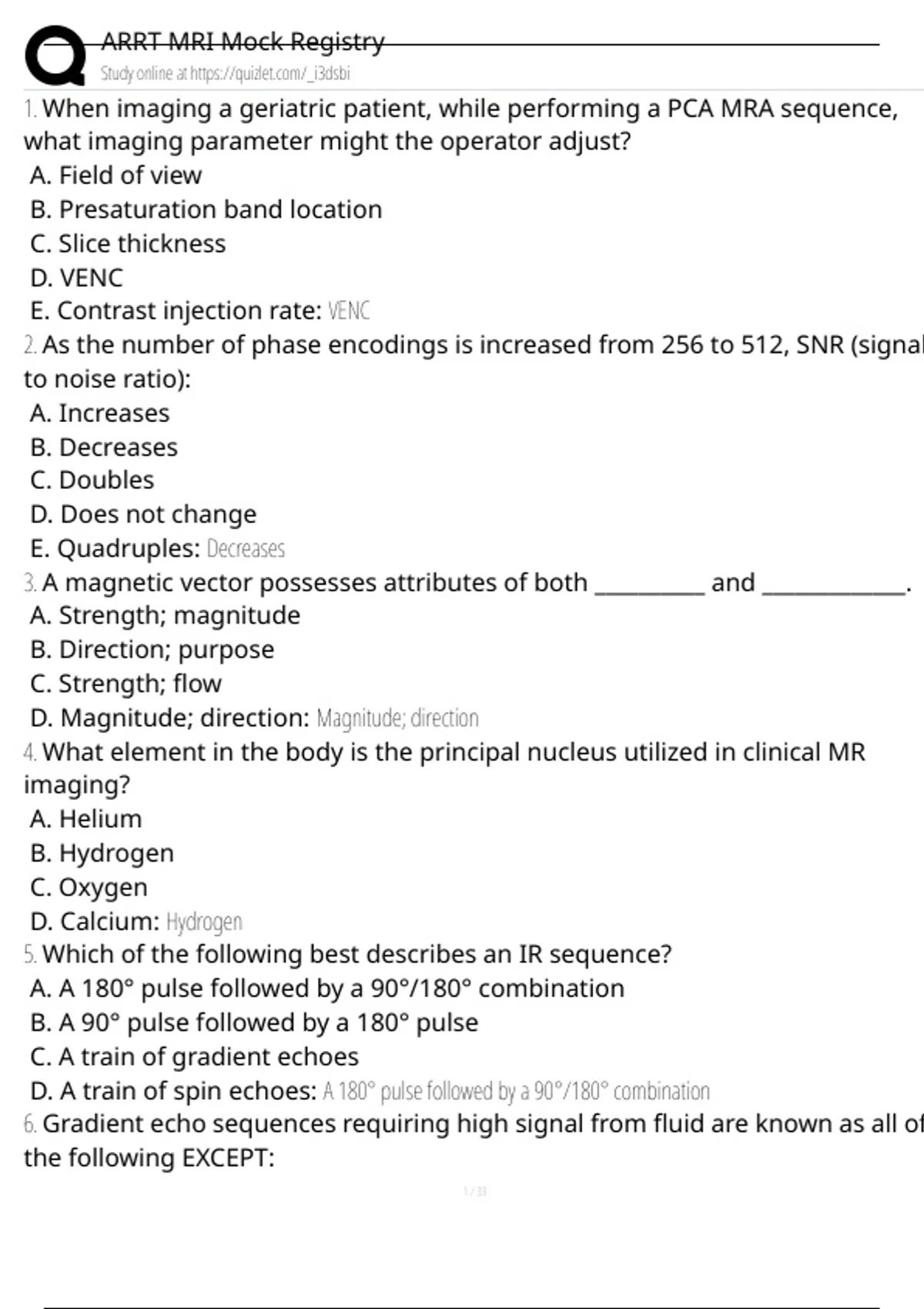 ARRT MRI Mock Registry Exam Questions and Answers 100% Pass |Already ...
