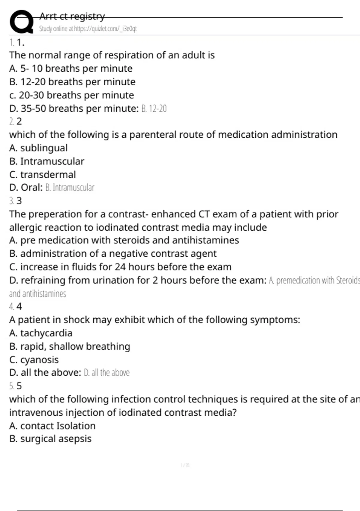 Arrt ct registry Exam Questions and Answers 100% Pass |Already Graded ...