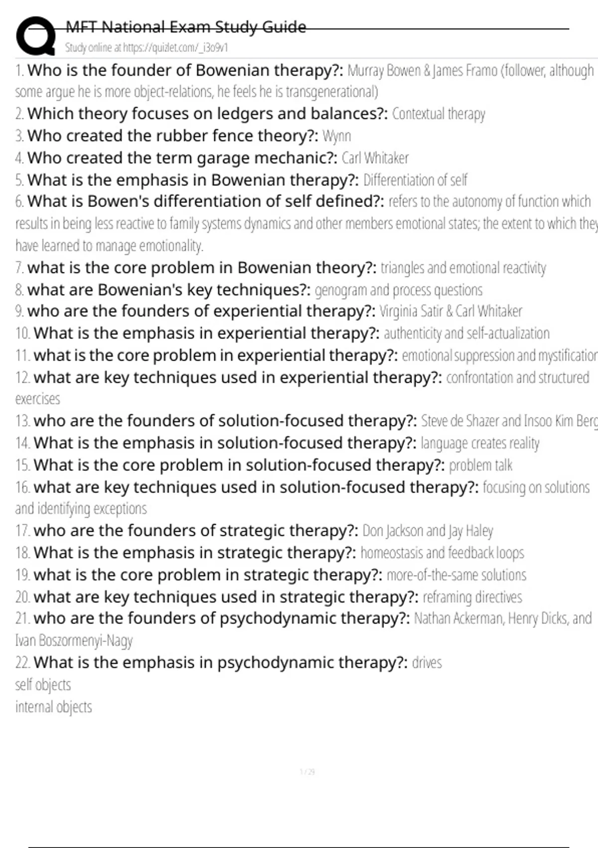 MFT National Exam Study Guide Exam Questions and Answers 100% Pass ...