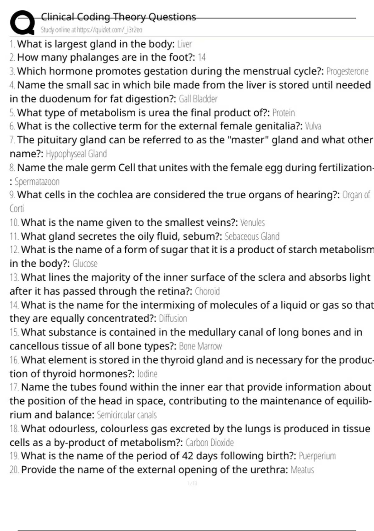 Clinical Coding Theory Questions Exam Questions and Answers 100% Pass ...