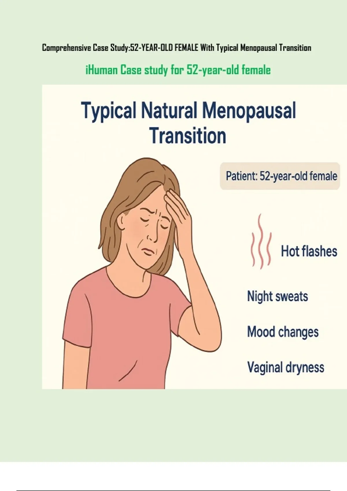 Comprehensive Case Study: 52-Year-Old Female with Typical Menopausal ...