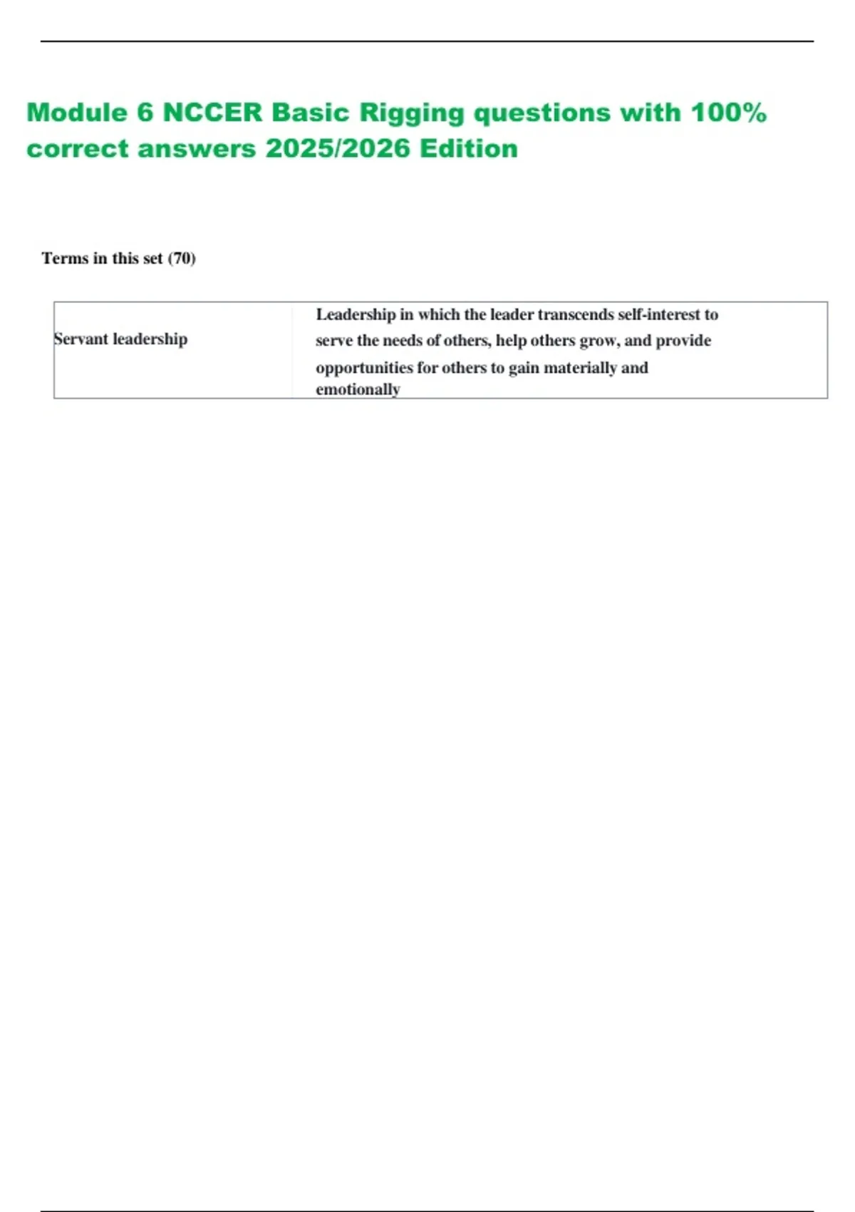 Module 6 – NCCER Basic Rigging Questions with 100% Correct Answers (2025/2026 Edition) - NCCER ...