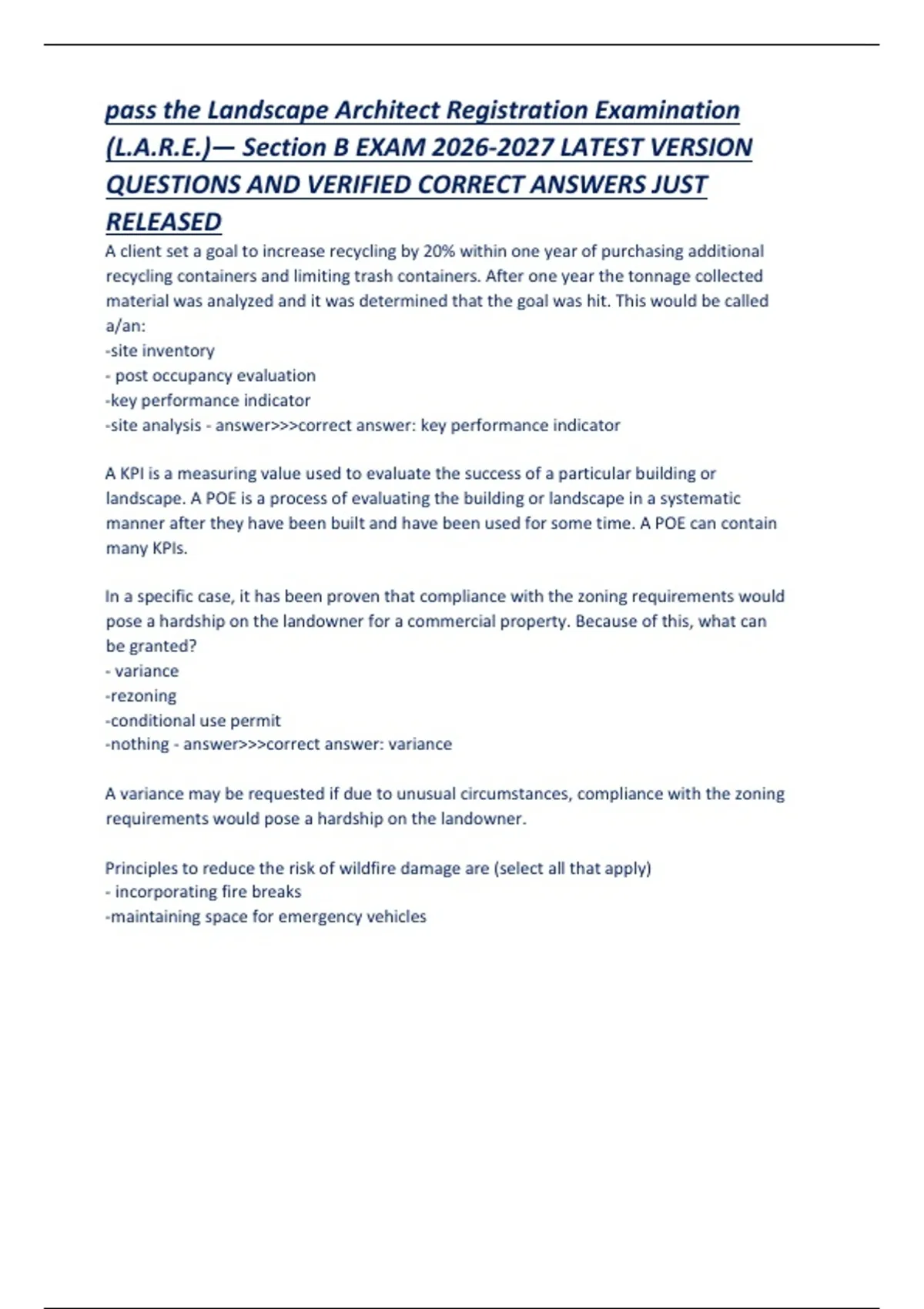 Landscape Architect Registration Examination (L.A.R.E.)— Section B ...