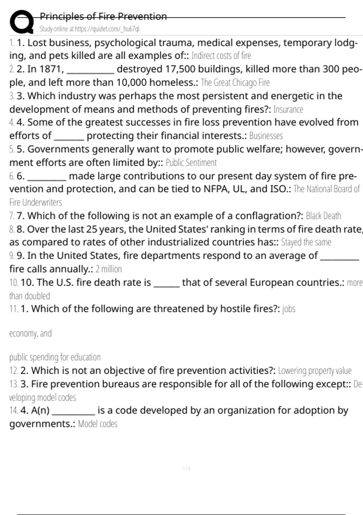 Principles of Fire Prevention Exam Questions and Answers 100% Pass ...