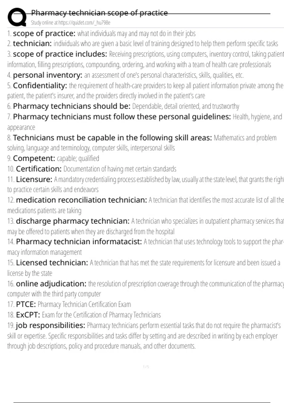 Pharmacy technician scope of practice Exam Questions and Answers 100% ...