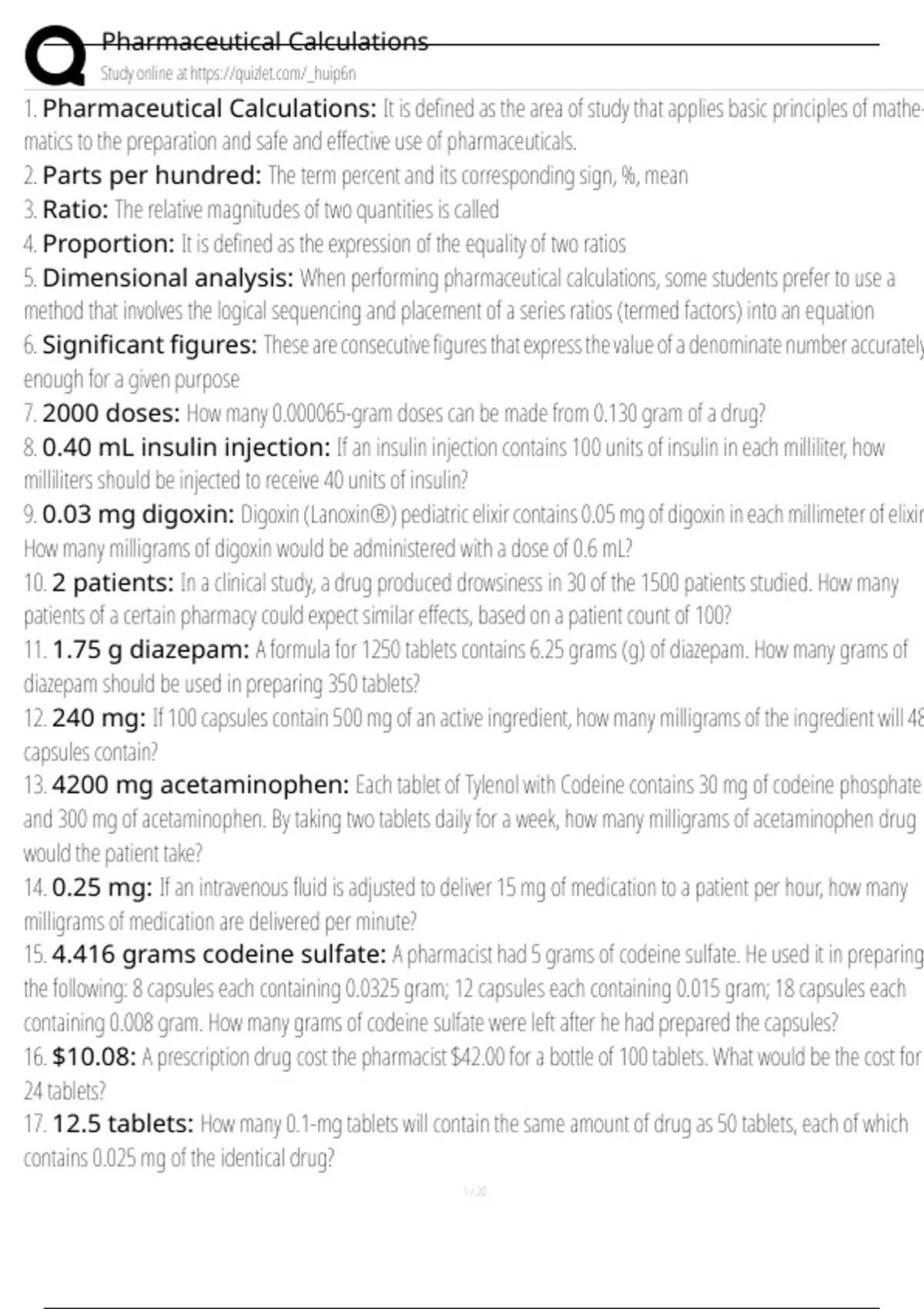Pharmaceutical Calculations Exam Questions and Answers 100% Pass ...