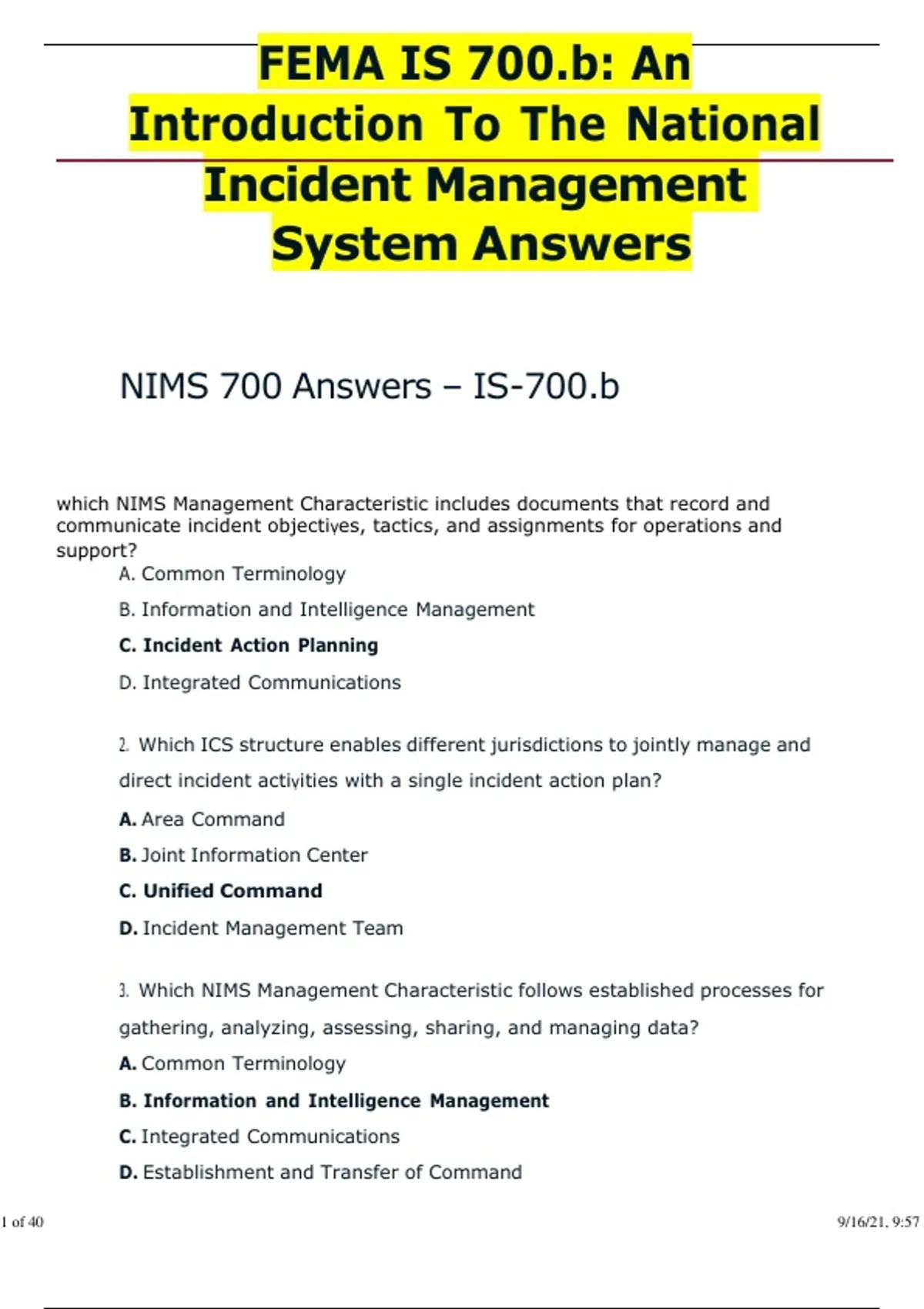 FEMA IS-700.B – An Introduction to the National Incident Management ...