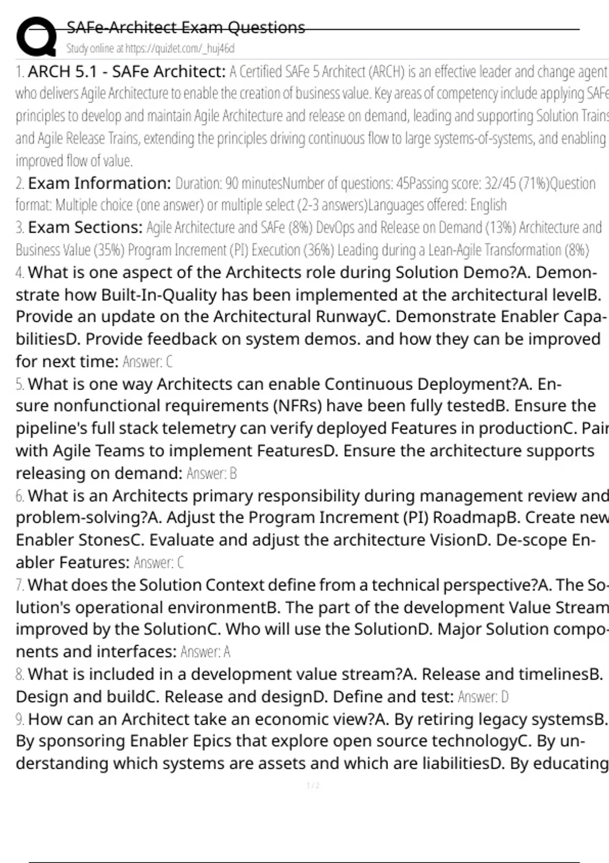 SAFe-Architect Exam Questions Exam Questions and Answers 100% Pass ...