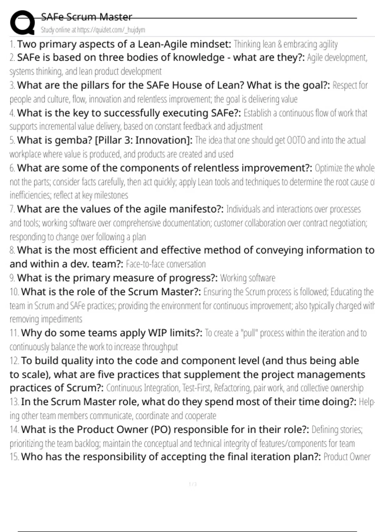 SAFe Scrum Master Exam Questions and Answers 100% Pass |Already Graded ...