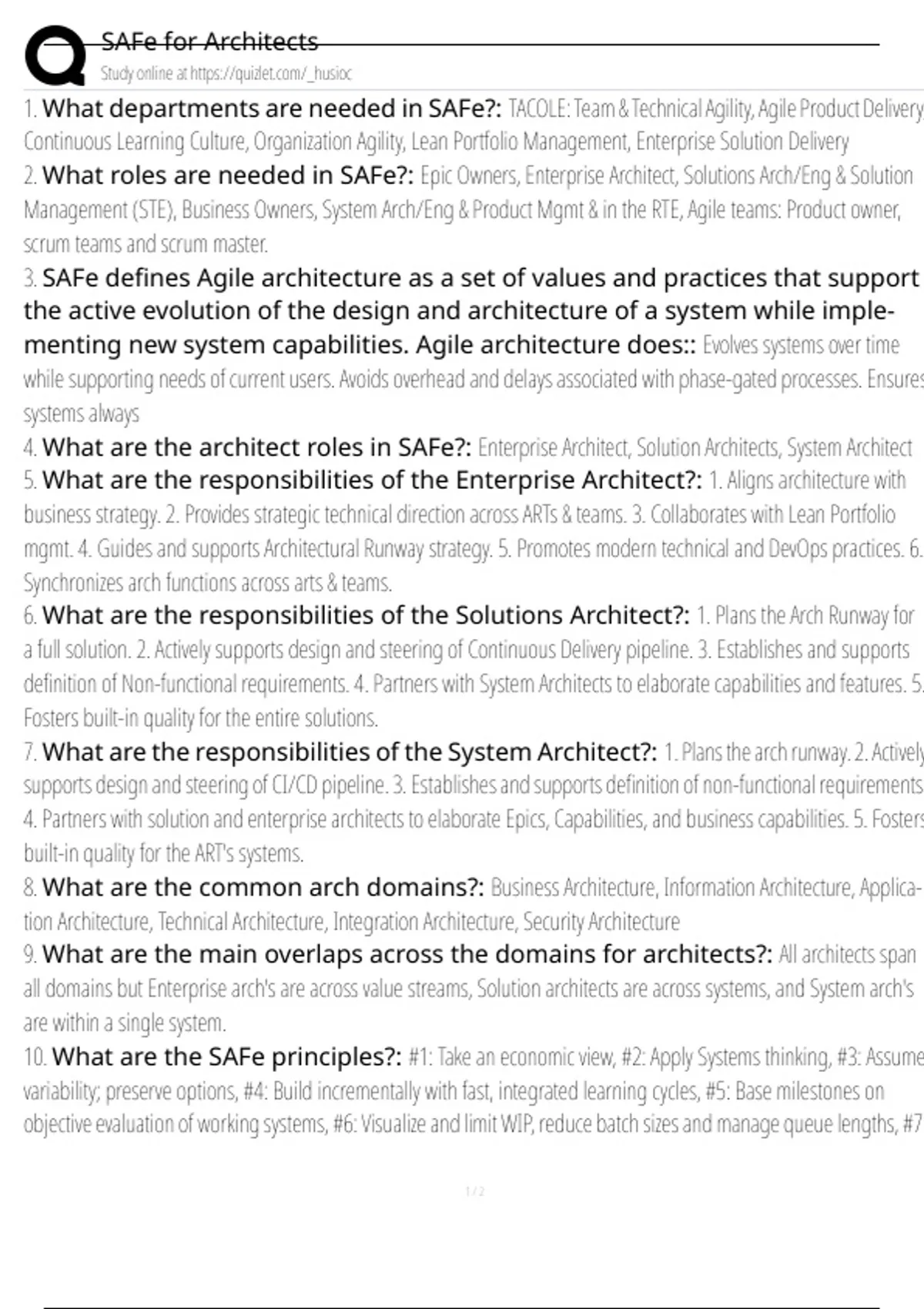 SAFe for Architects Exam Questions and Answers 100% Pass |Already ...