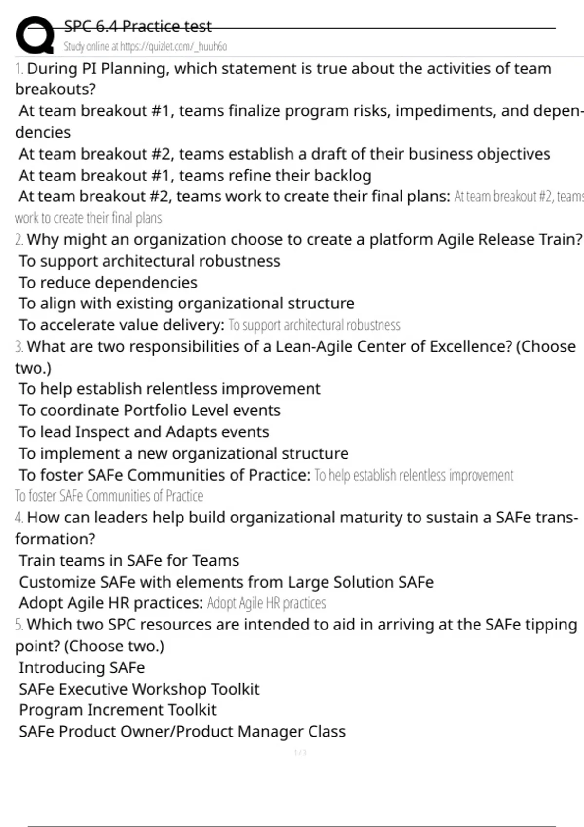 SPC 6.4 Practice test Exam Questions and Answers 100% Pass |Already ...