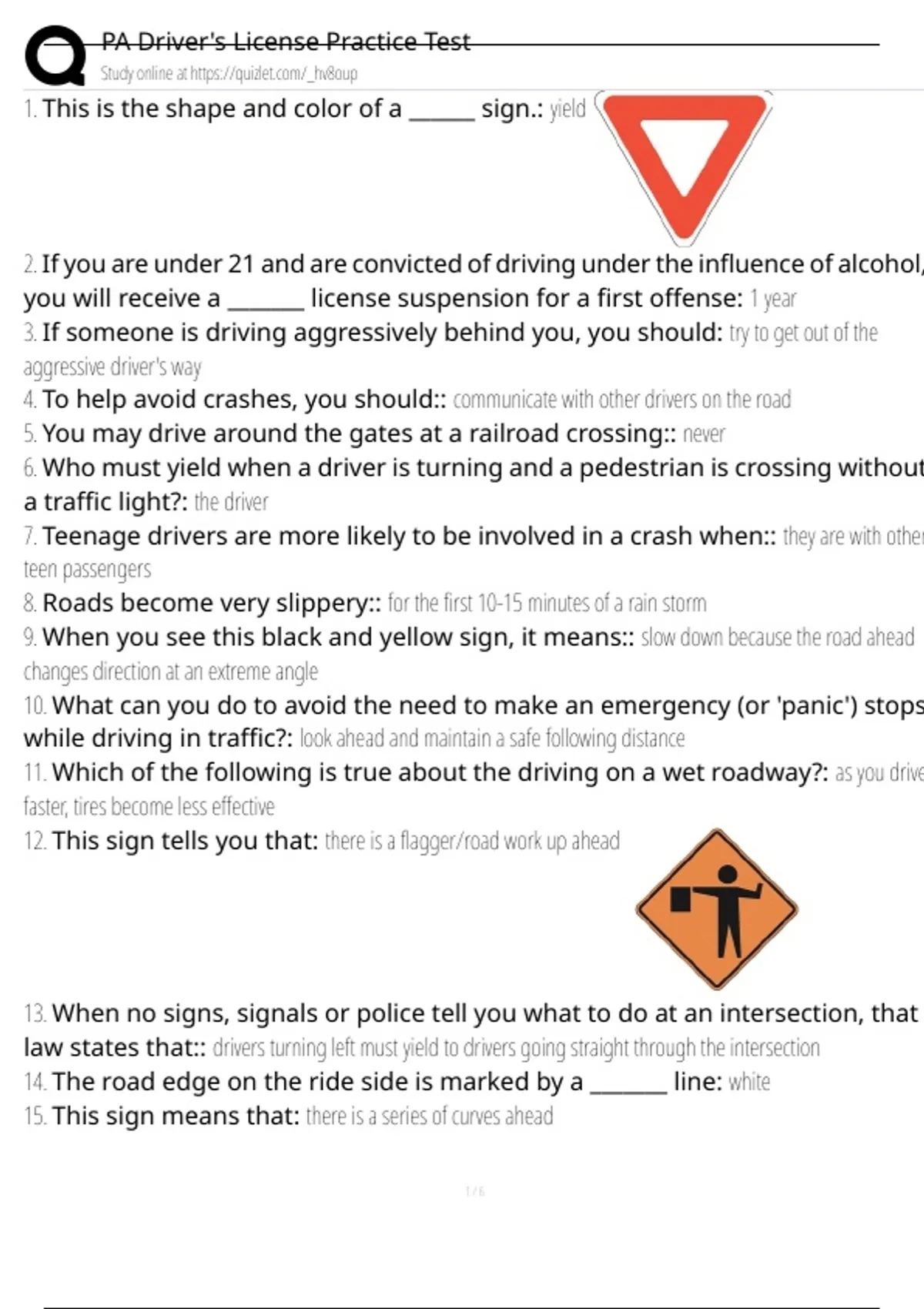 PA Driver's License Practice Test Exam Questions and Answers 100% Pass ...