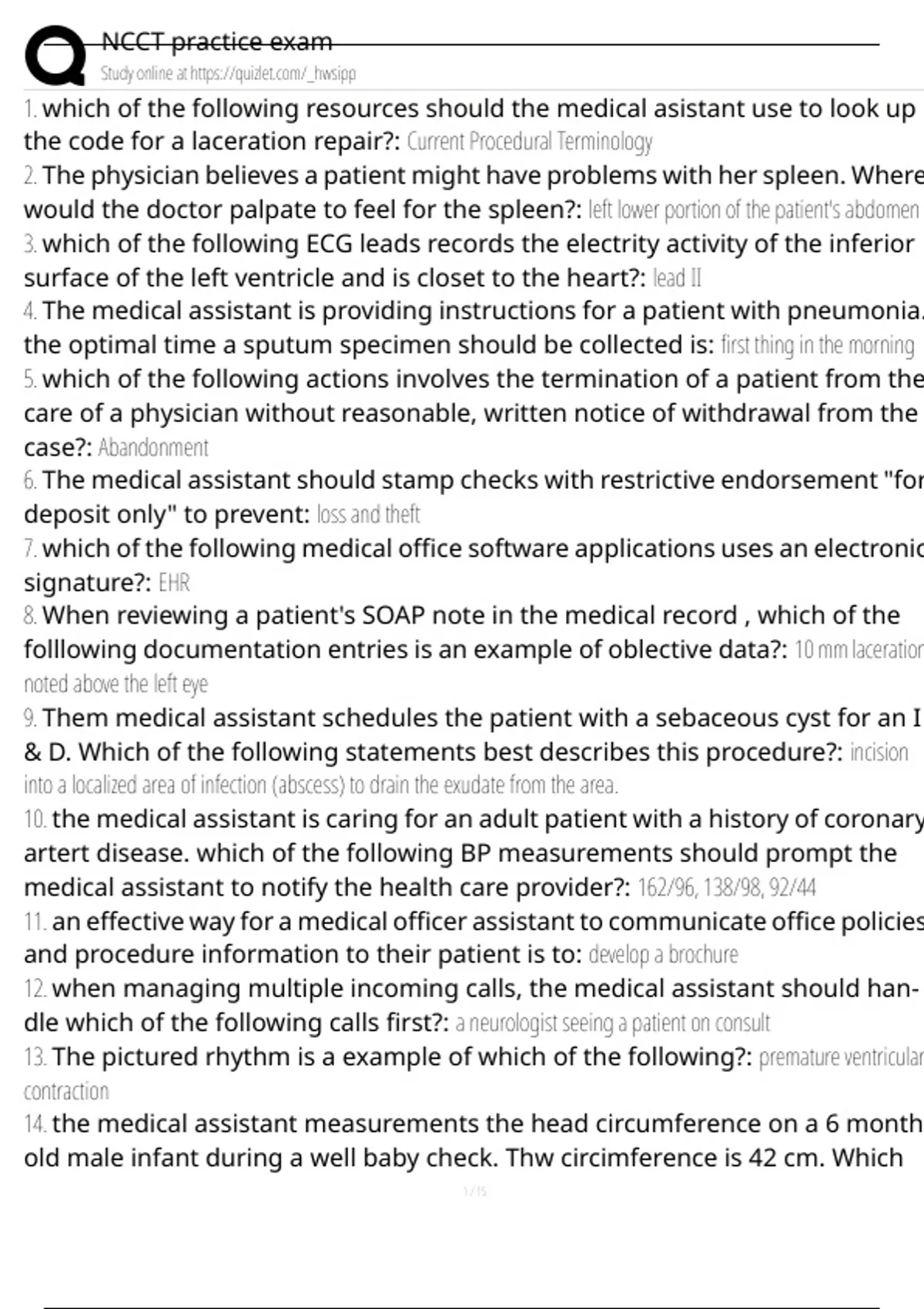 NCCT practice exam Exam Questions and Answers 100% Pass |Already Graded ...