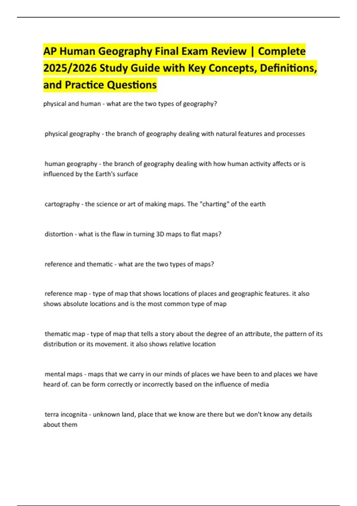 AP Human Geography Final Exam Review | Complete 2025/2026 Study Guide ...