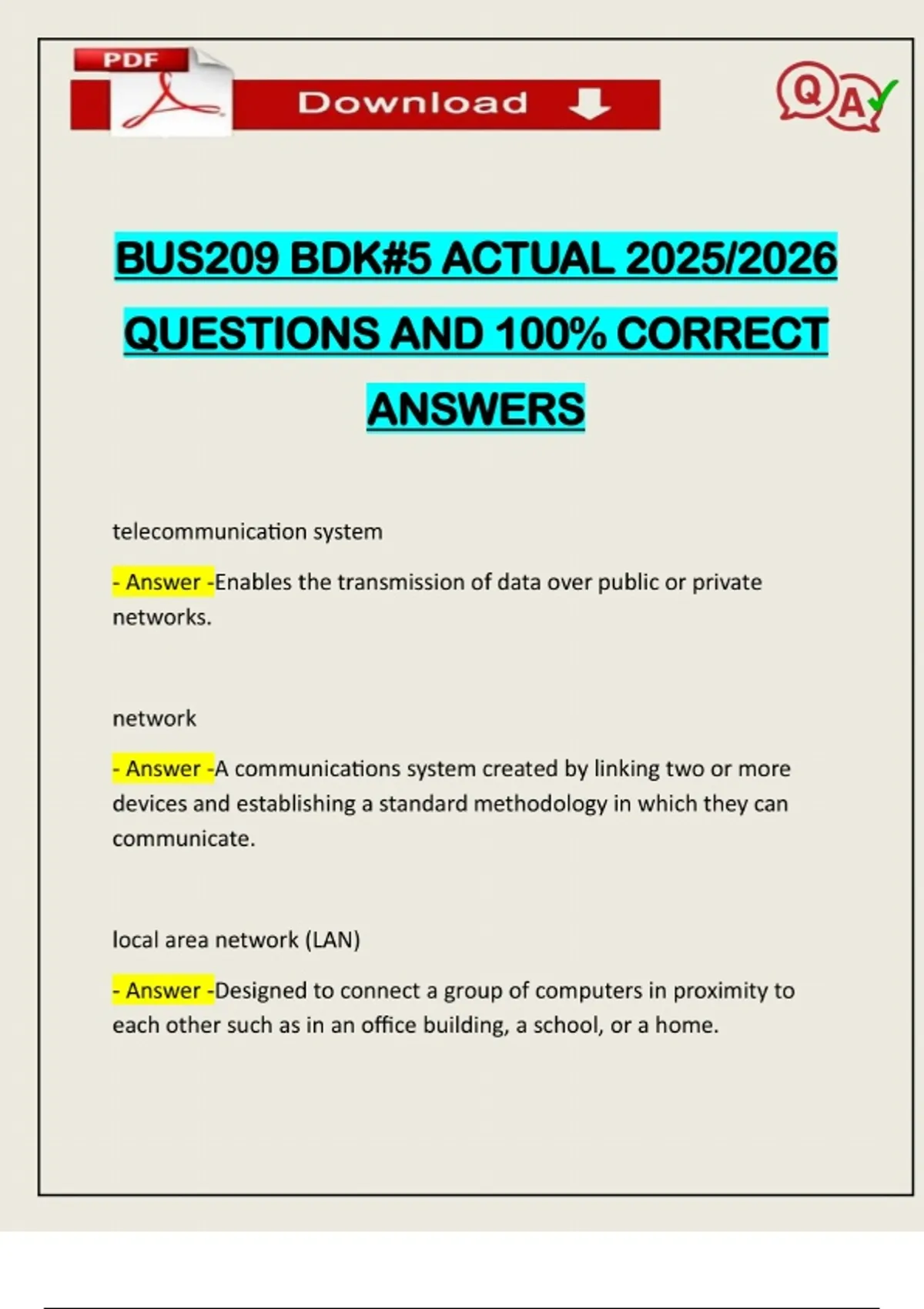 BUS209 BDK#5 ACTUAL 2025/2026 QUESTIONS AND 100% CORRECT ANSWERS - BUS ...