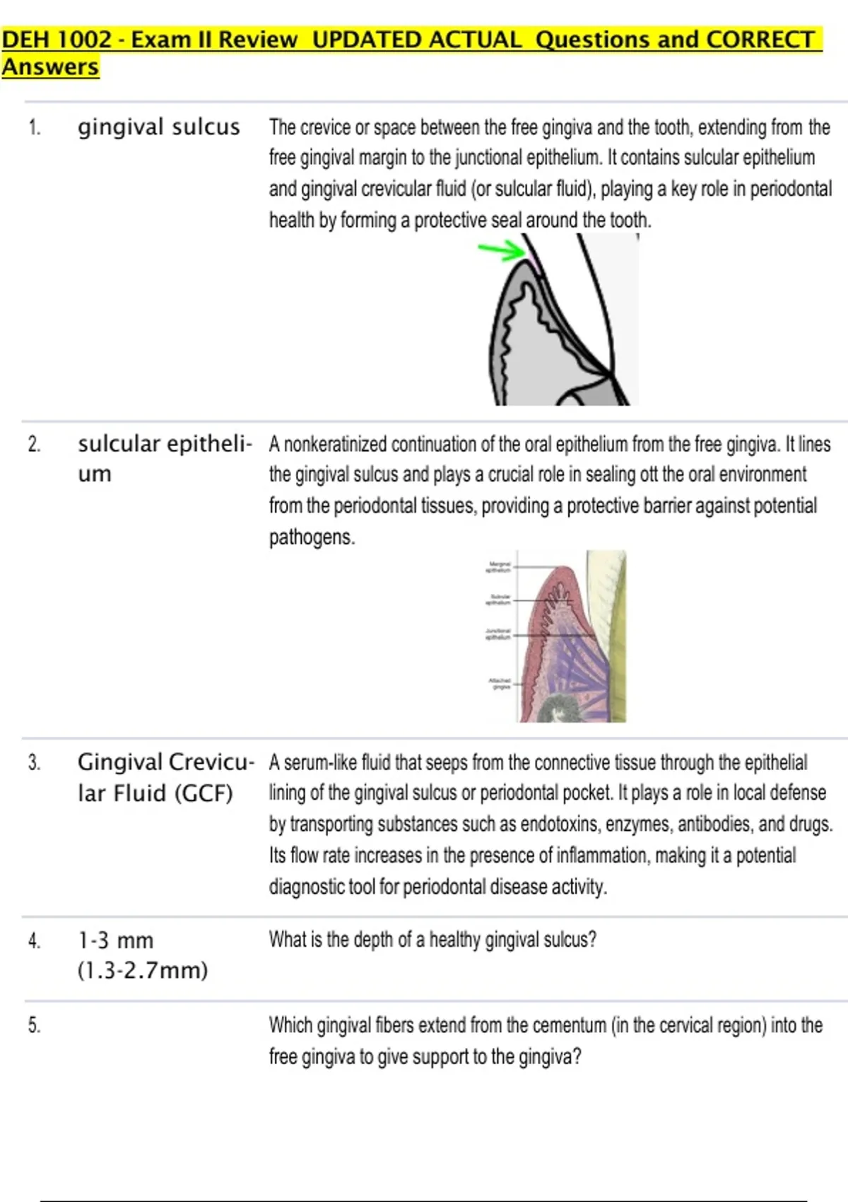 DEH 1002 - Exam II Review UPDATED ACTUAL Questions and CORRECT Answers ...