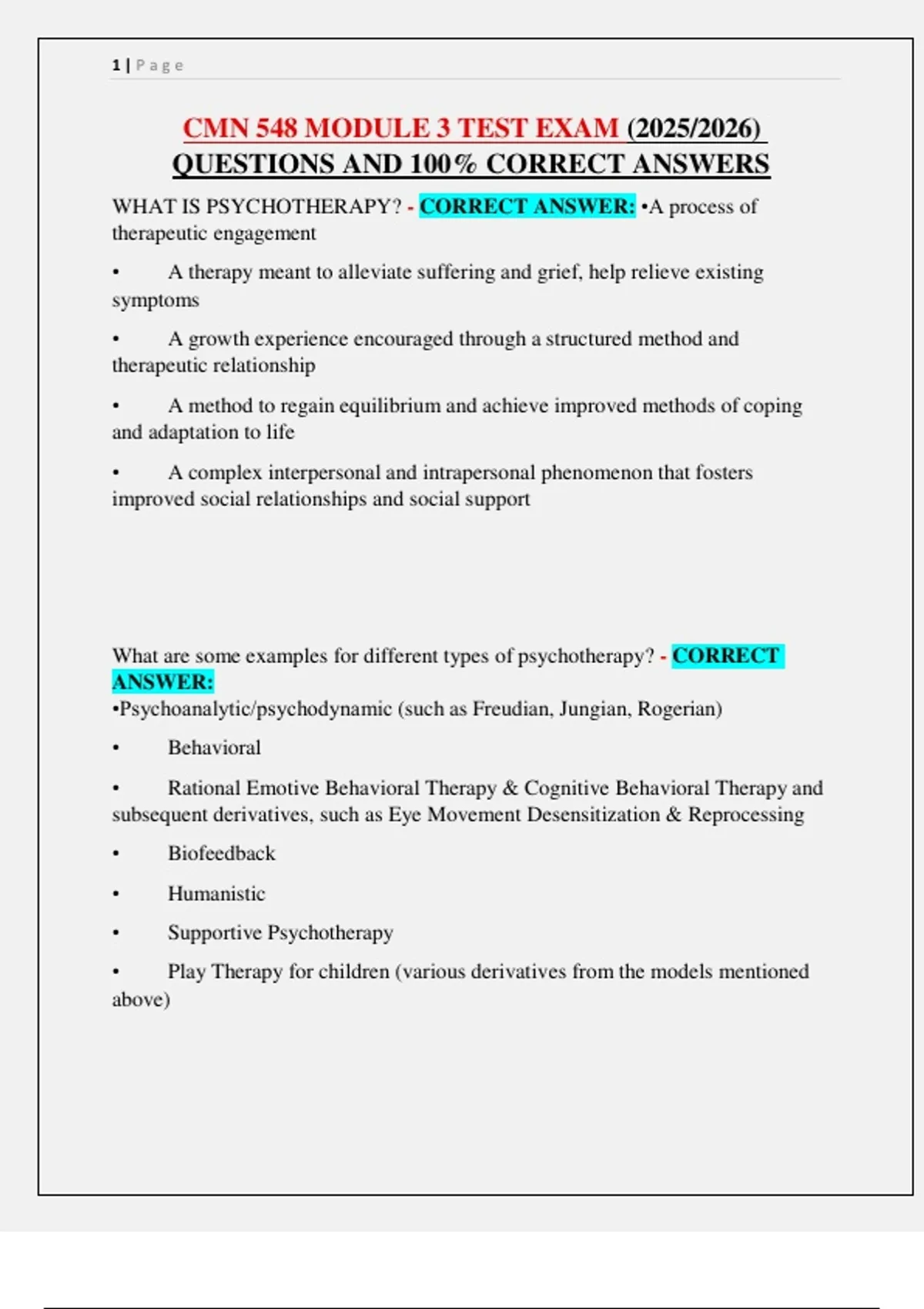 CMN 548 MODULE 3 TEST EXAM (2025/2026) QUESTIONS AND 100% CORRECT ...