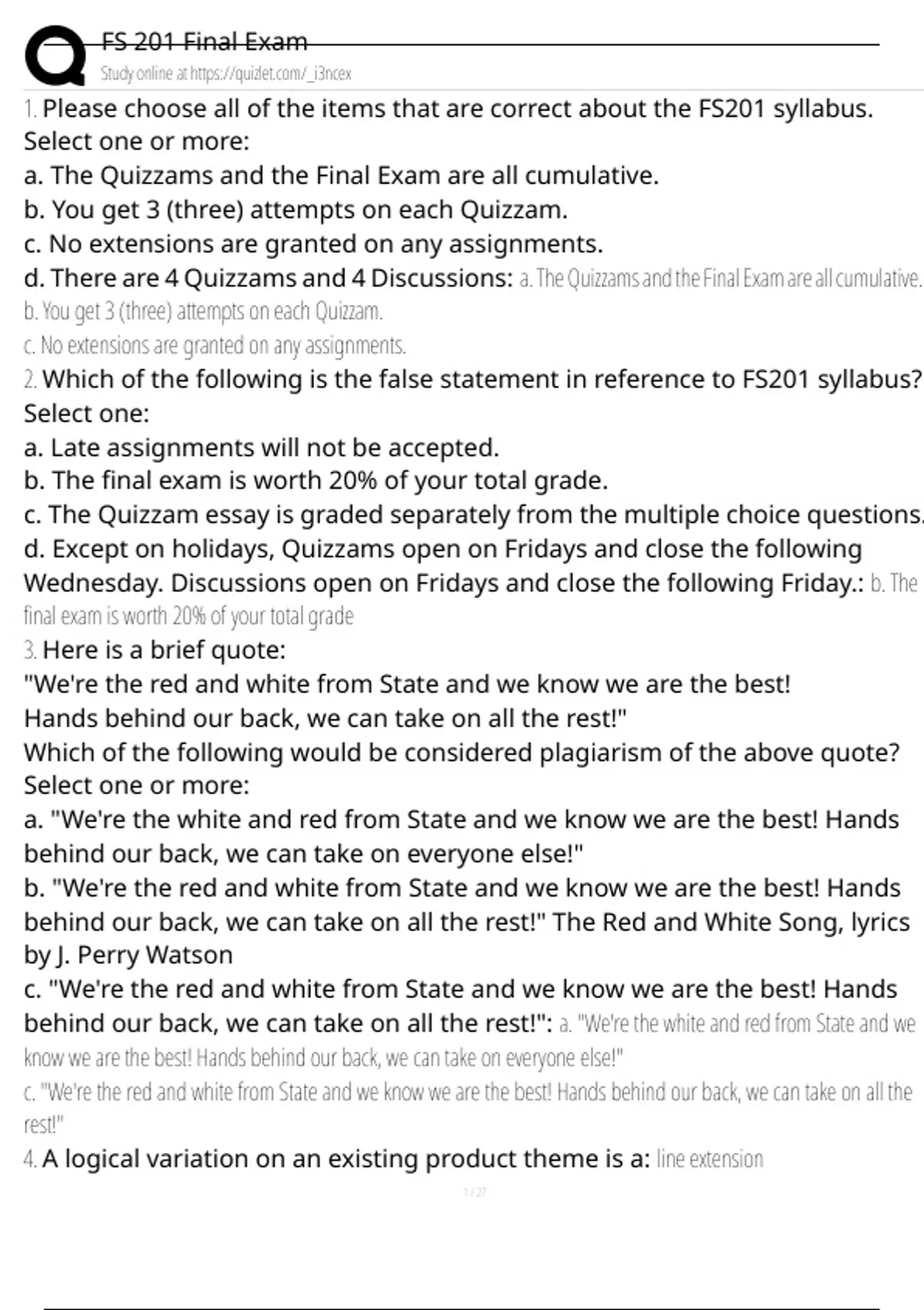 FS 201 Final Exam Exam Questions and Answers 100% Pass |Verified ...