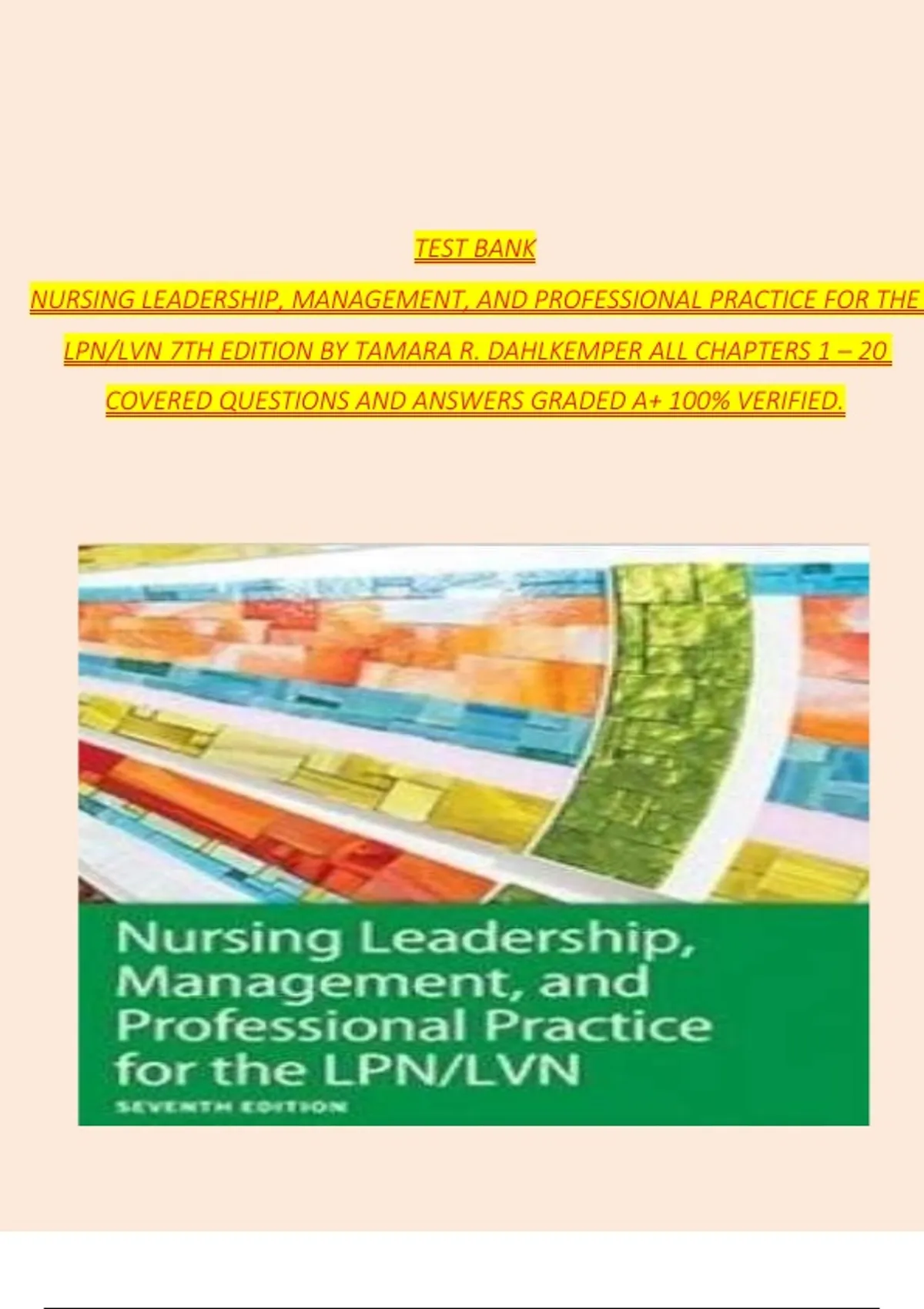 Nursing Leadership, Management, and Professional Practice for the LPN ...