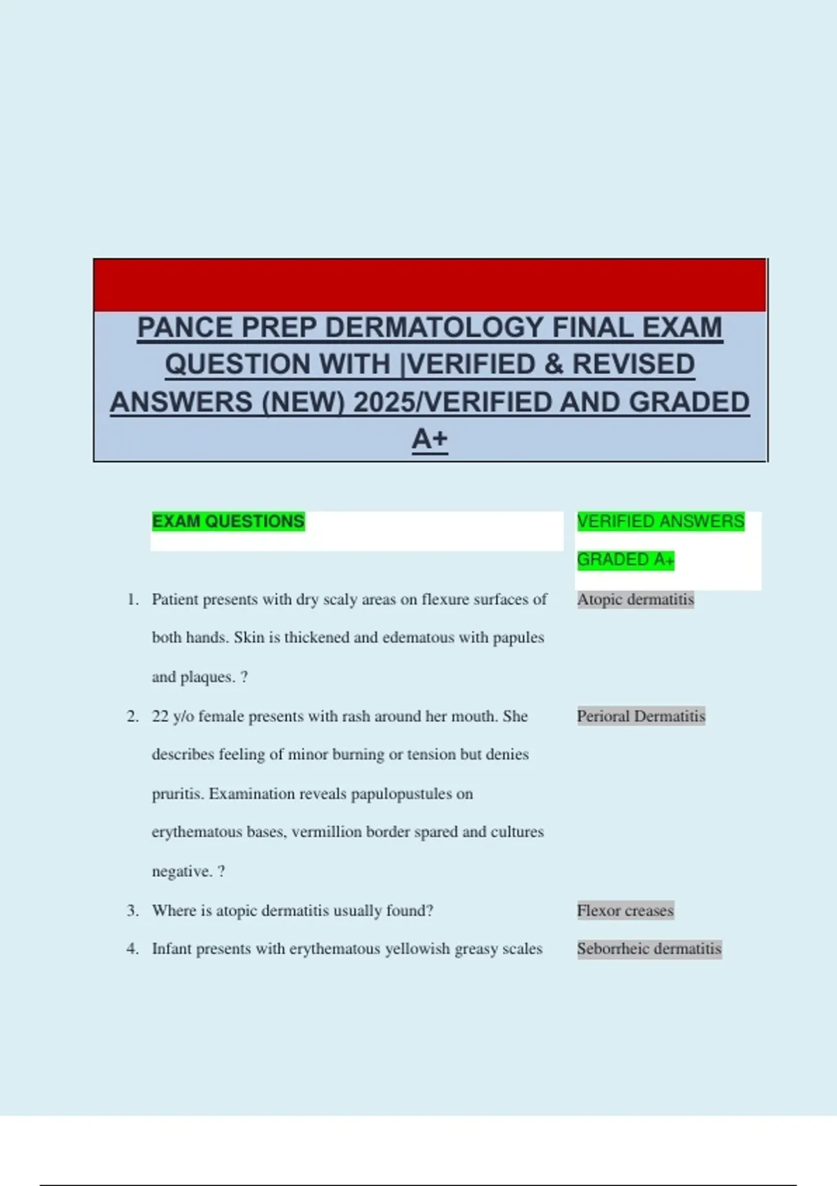 ANTIMICROBIAL DRUG OVERVIEW FINAL EXAM QUESTIONS WITH WITH MULTIPLE ...