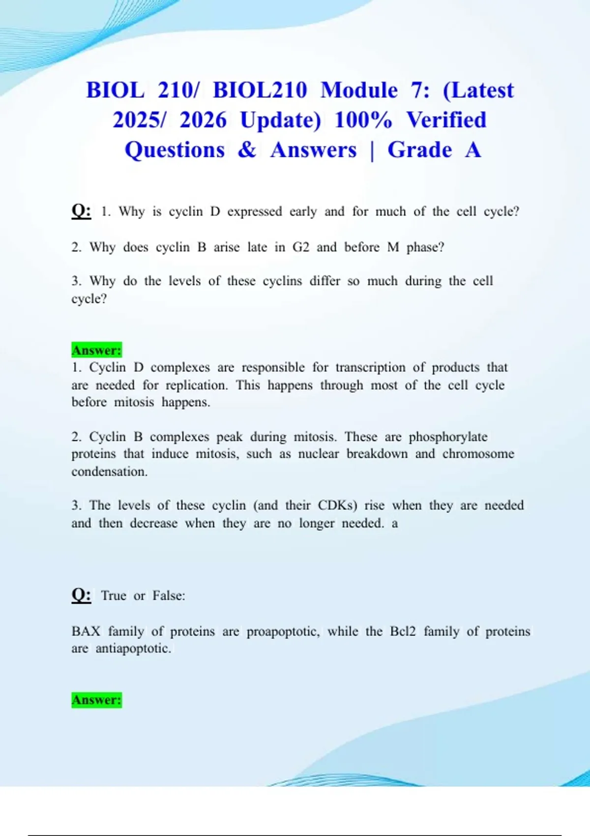 BIOL 210/ BIOL210 Module 7: (Latest 2025/ 2026 Update) 100% Verified ...