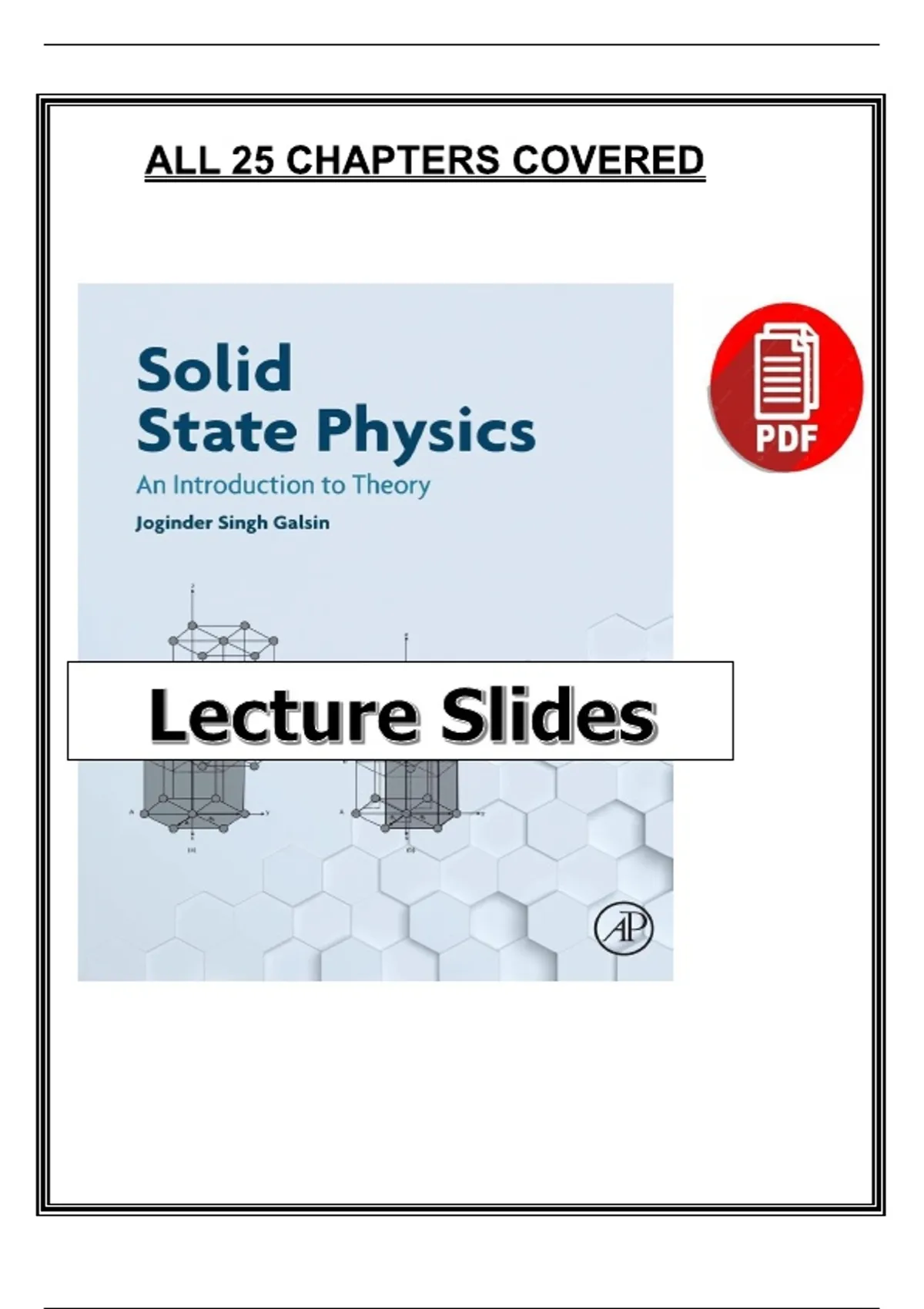 Solid State Physics: An Introduction to Theory (2020) – Galsin ...