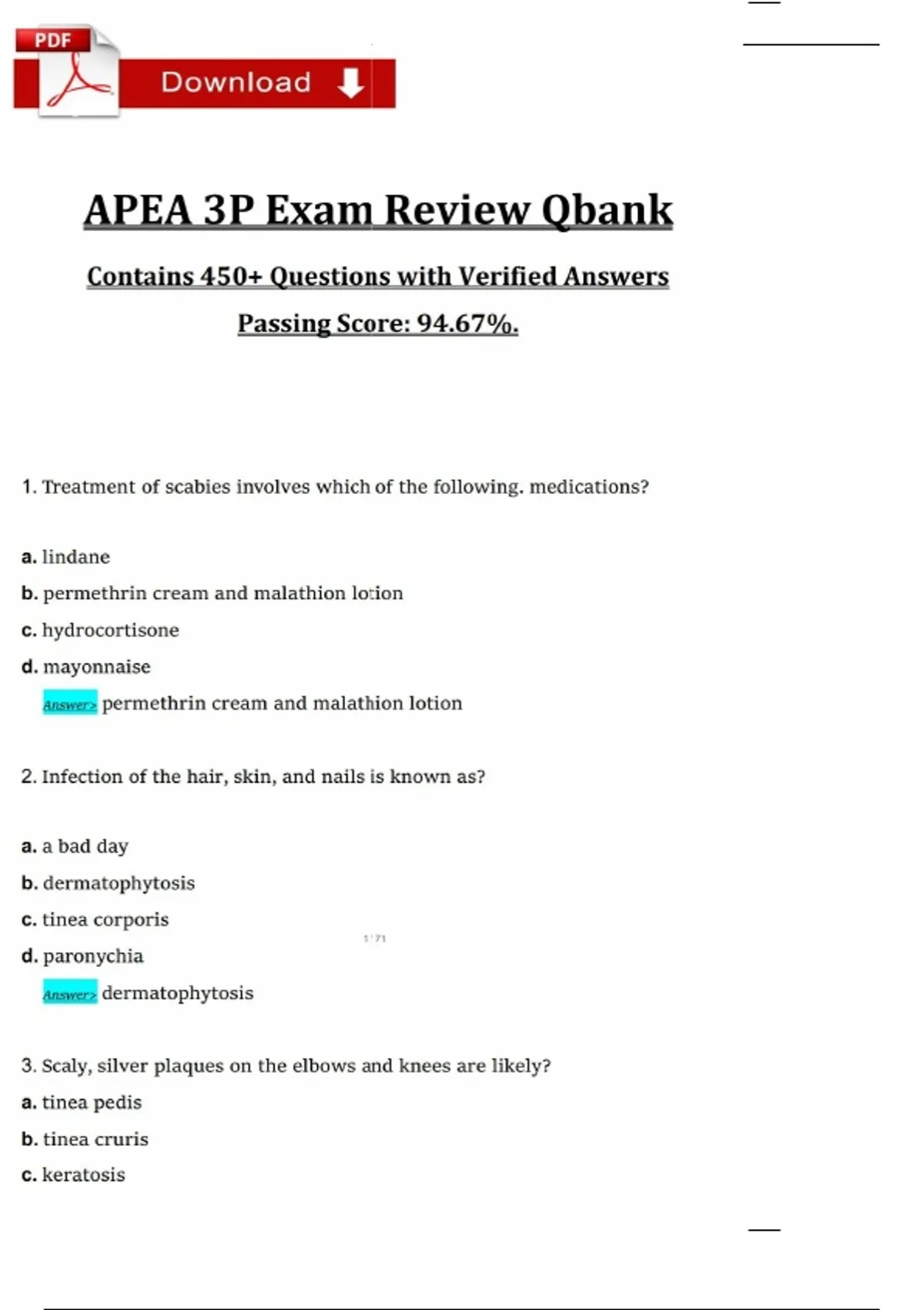 APEA 3P Exam Review Qbank | Latest 2025–2026 Revision Guide | Verified ...