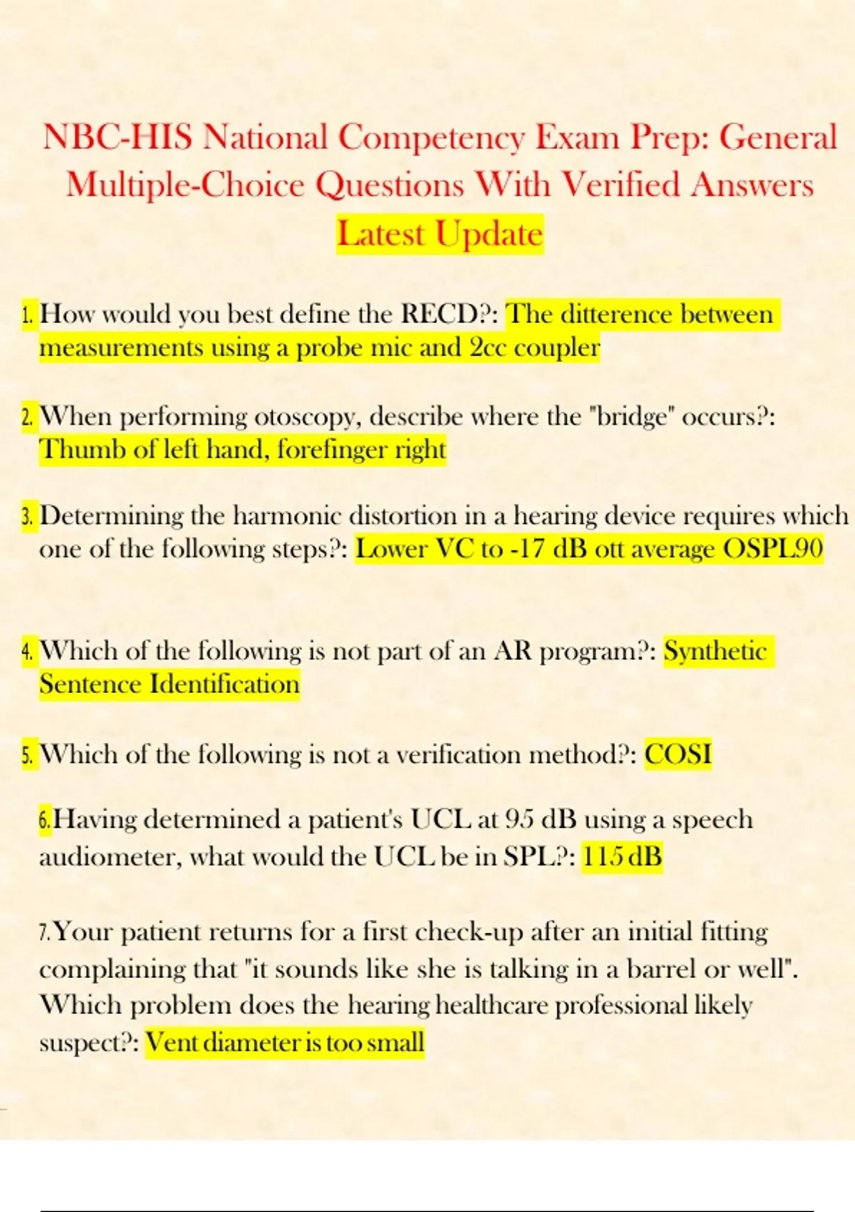 NBC-HIS National Competency Exam Prep 2026 – General Multiple-Choice ...