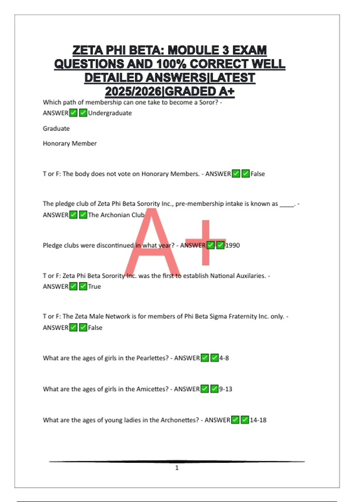 ZETA PHI BETA: MODULE 3 EXAM QUESTIONS AND 100% CORRECT WELL DETAILED ...