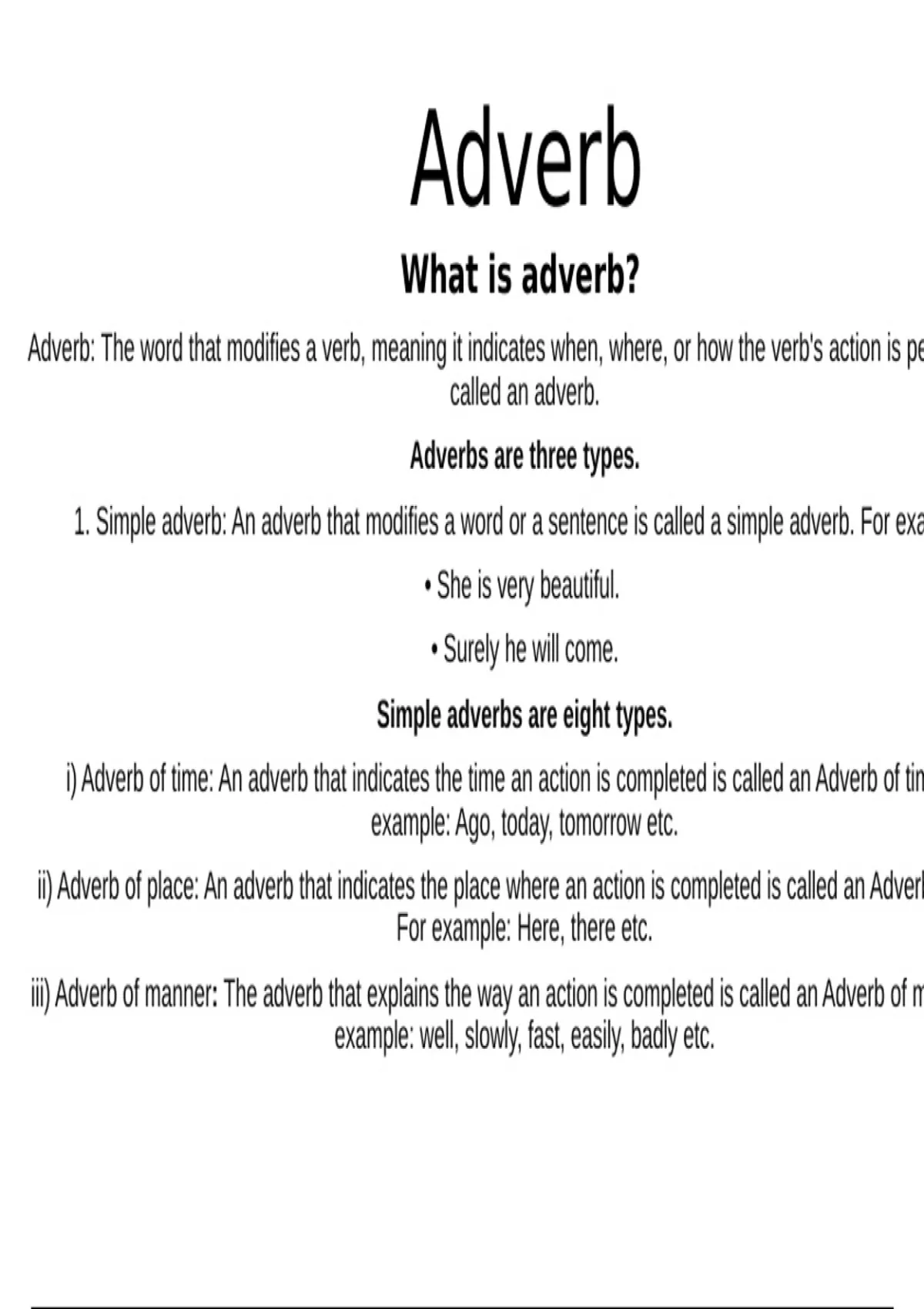 All about Adverb with types, structure and examples - Adverb - Stuvia US