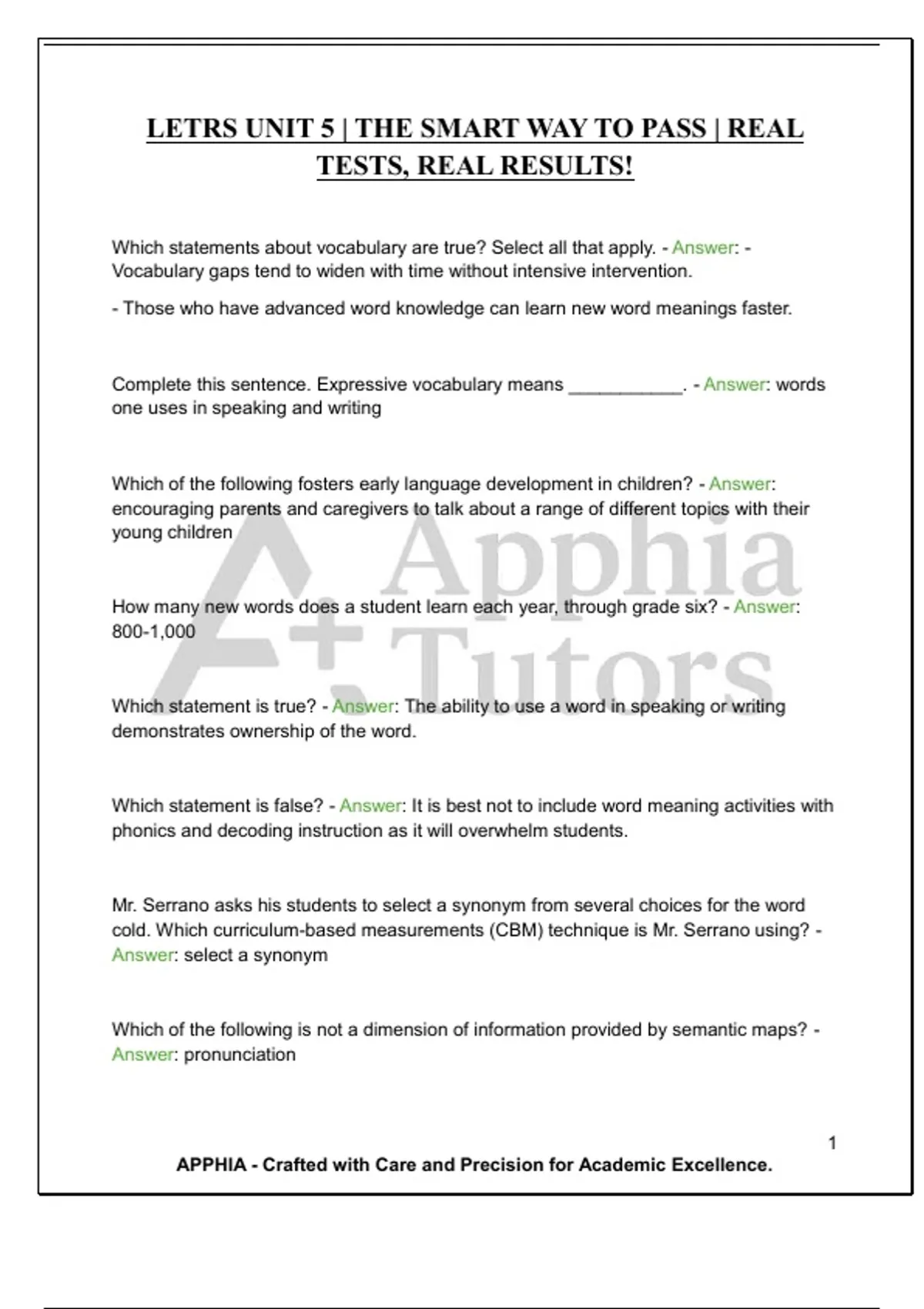 LETRS UNIT 5 | THE SMART WAY TO PASS | REAL TESTS, REAL RESULTS ...