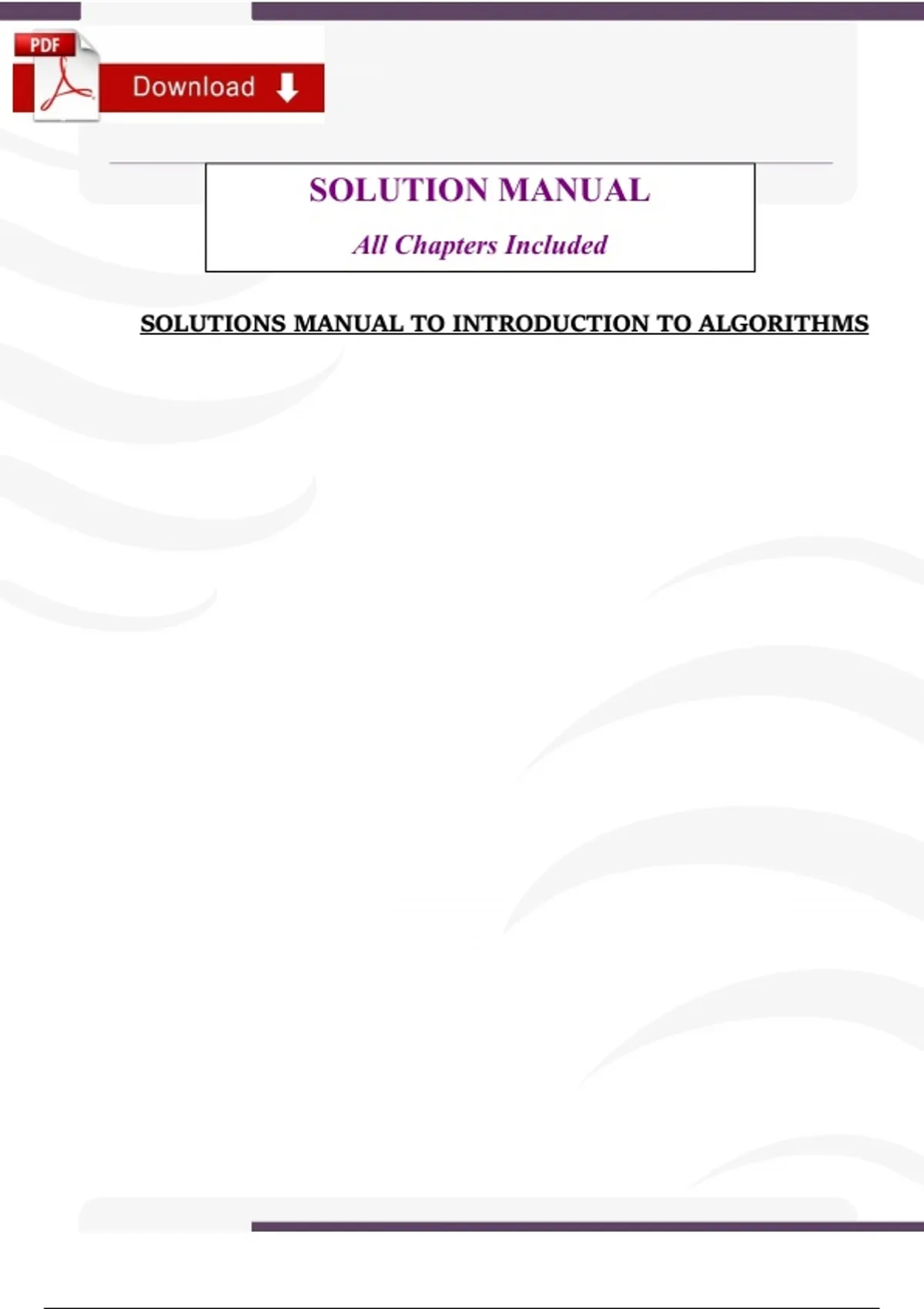 Solutions Manual for Introduction to Algorithms (3rd Edition) – Cormen, Leiserson, Rivest, and ...