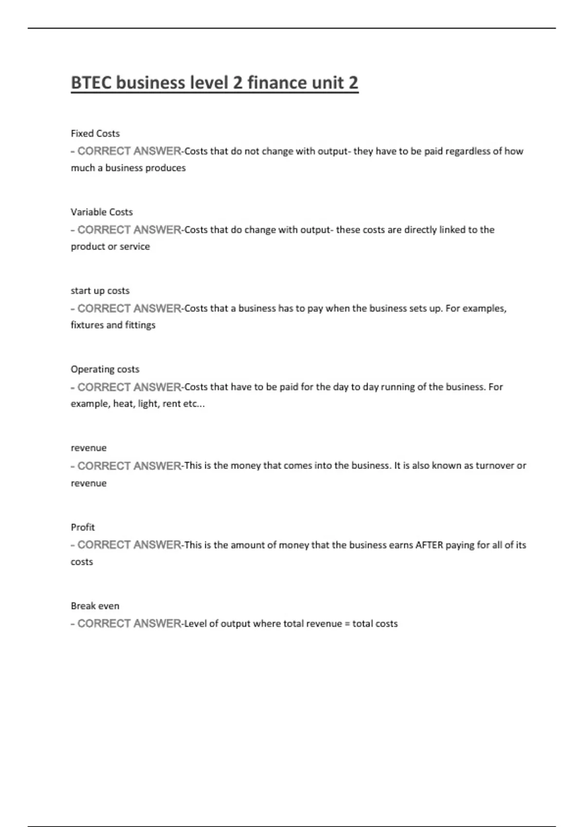 BTEC Business Level 2 – Unit 2 Finance for Business 2025–2026 (PDF ...