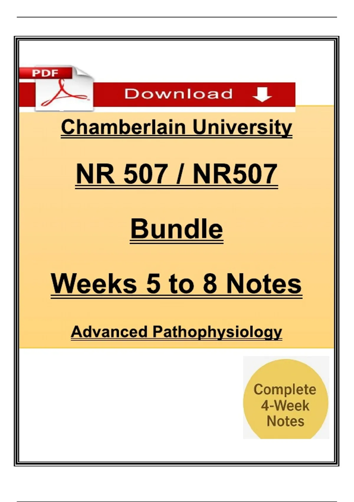 NR 507 Weeks 5–8 Notes – Advanced Pathophysiology Study Guide (2025/ ...
