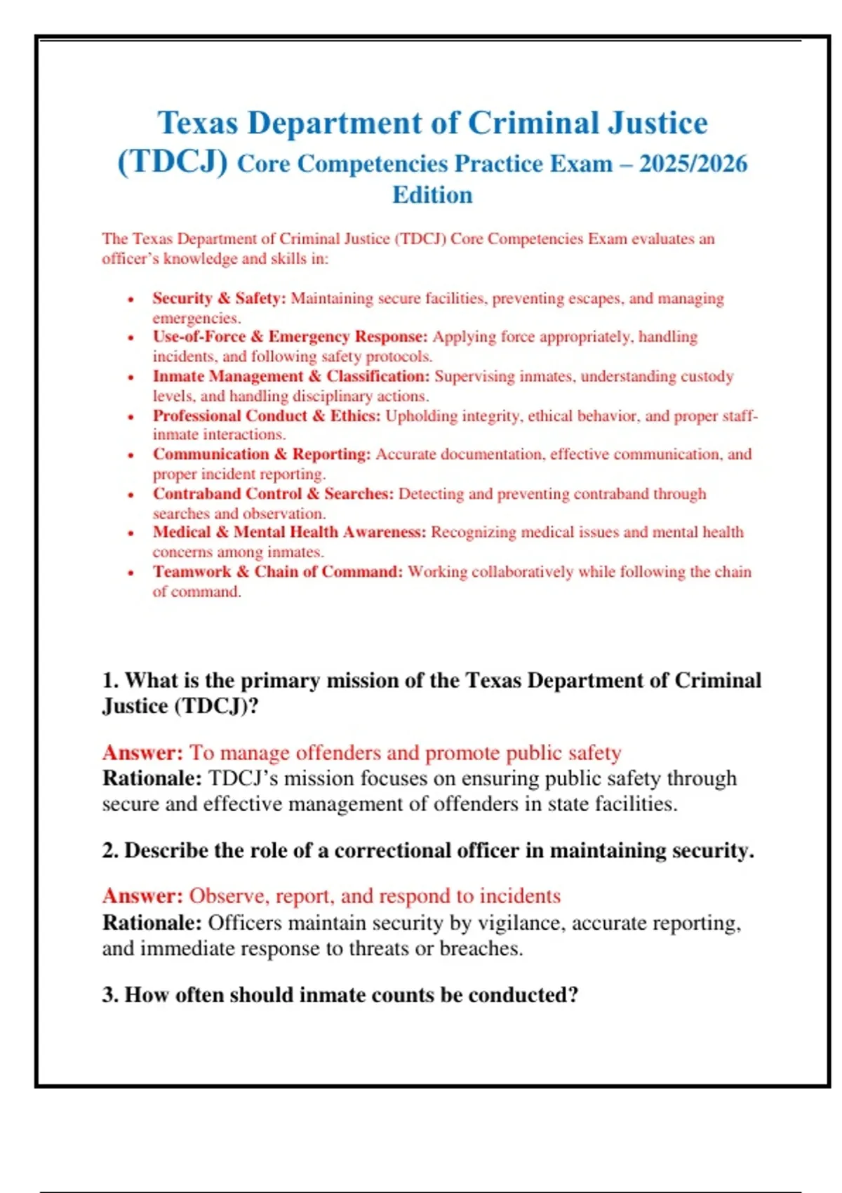 PDF**Texas Department of Criminal Justice (TDCJ) Core Competencies ...