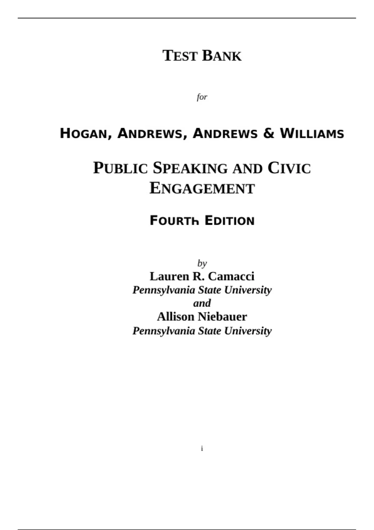 test bank, practice questions: Public Speaking and Civic Engagement ...