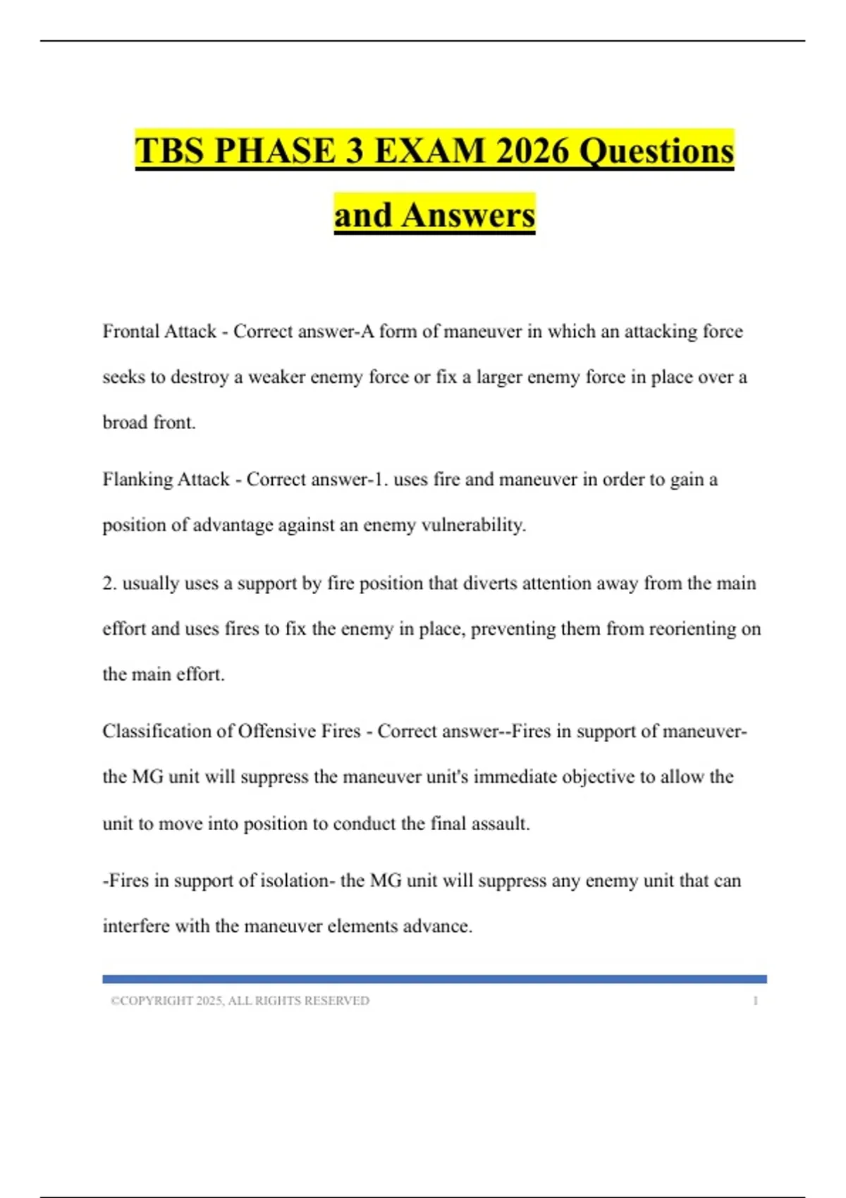 TBS PHASE 3 EXAM 2026 Questions and Answers - TBS Phase 3 - Stuvia US
