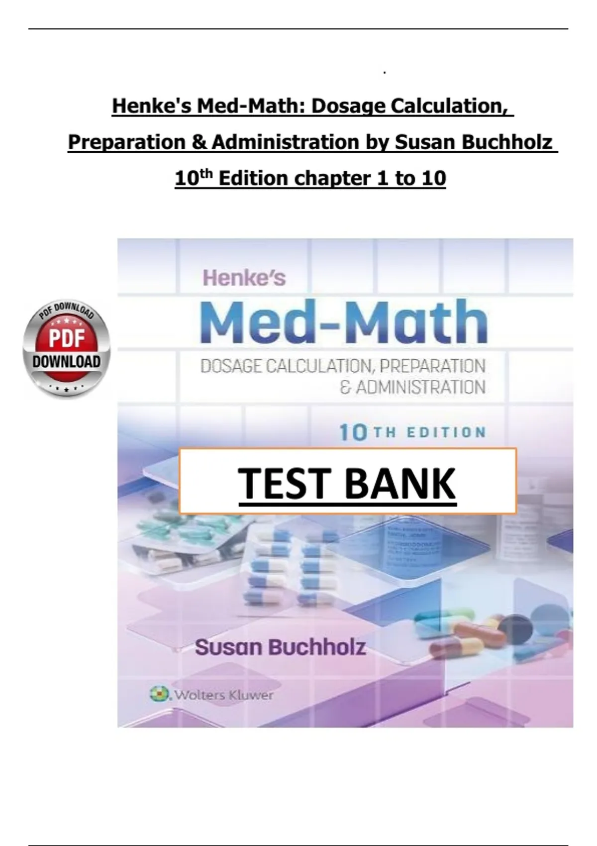 Henke’s Med-Math: Dosage Calculation, Preparation & Administration ...