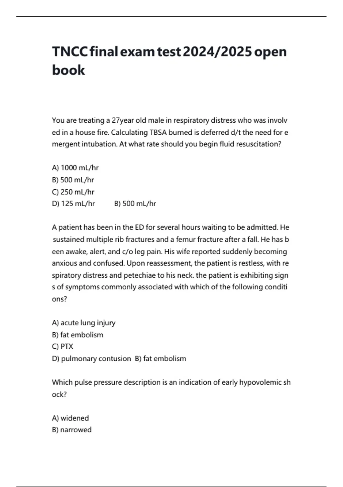 TNCC Exam Prep Bundle | 8th & 9th Edition Final Exam | Complete ...