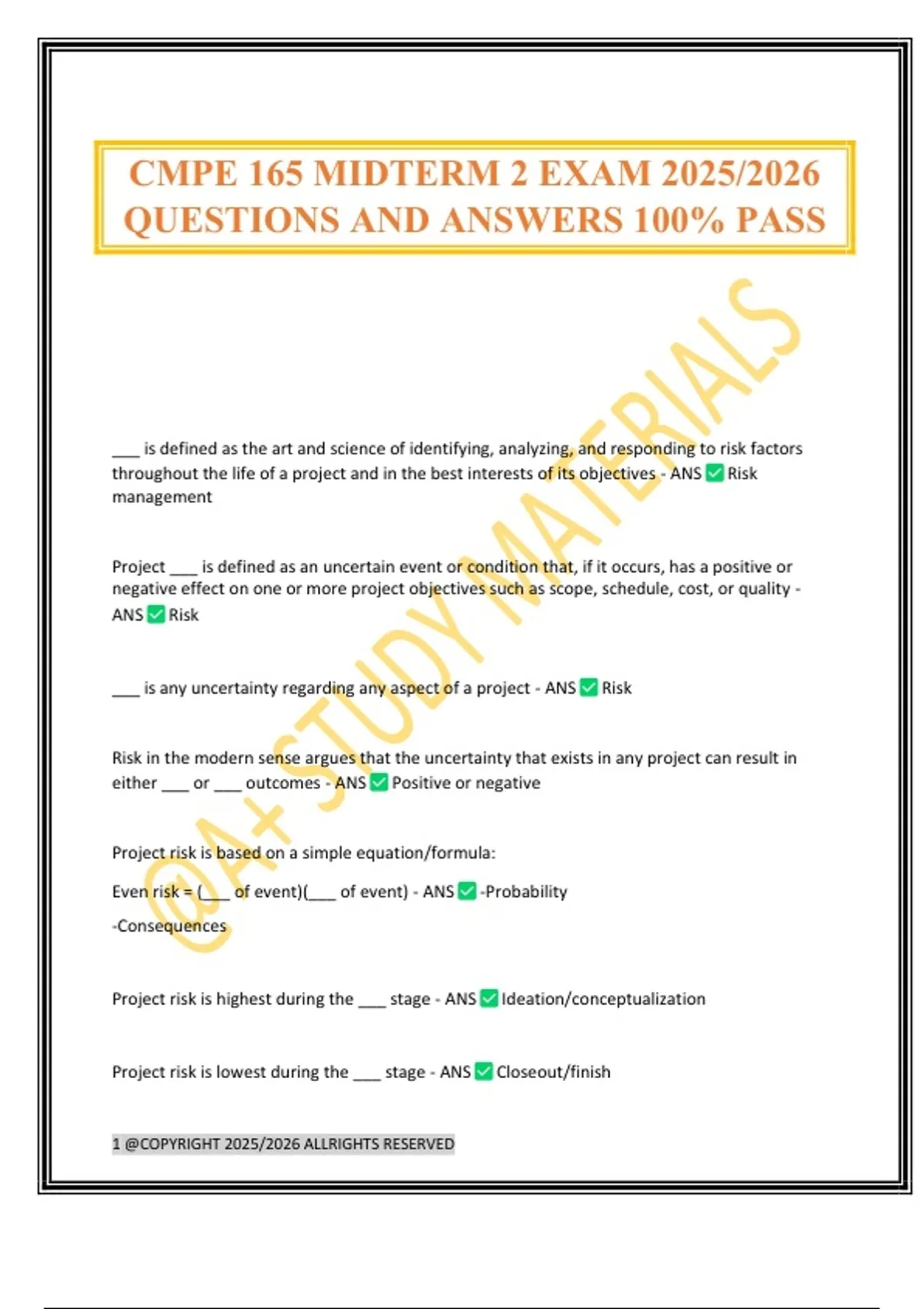 CMPE 165 MIDTERM 2 EXAM 2025/2026 QUESTIONS AND ANSWERS 100% PASS ...