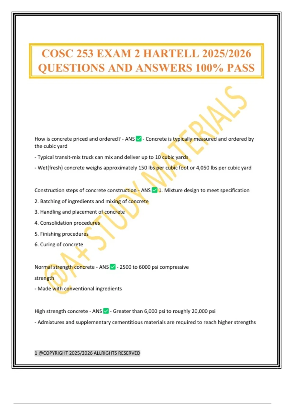 COSC 253 EXAM 2 HARTELL 2025/2026 QUESTIONS AND ANSWERS 100% PASS ...