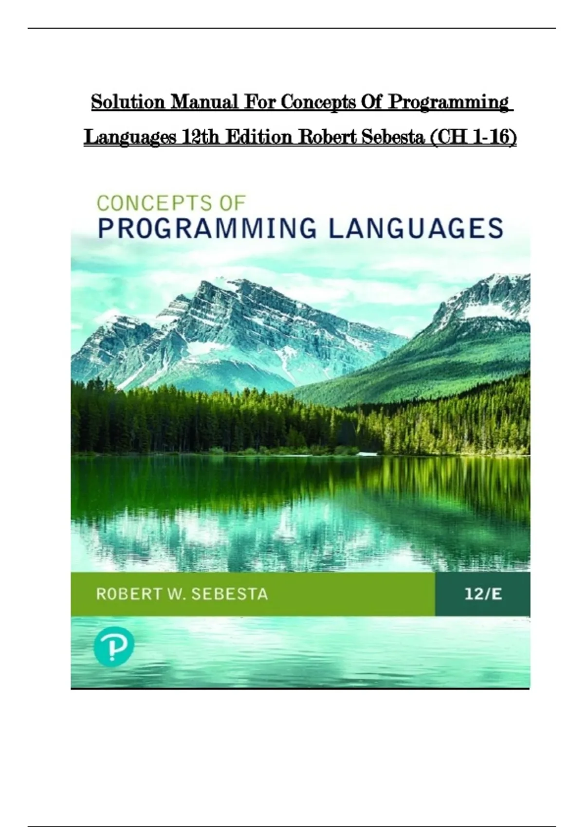 Concepts of Programming Languages, 12th Edition (2019) – Sebesta ...