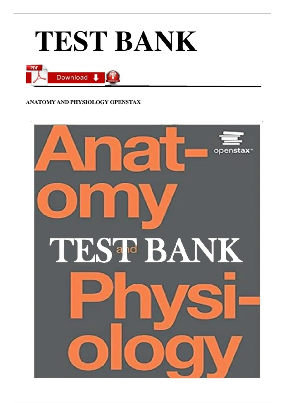 Anatomy and Physiology OpenStax PDF & Test Bank – Free Download and ...