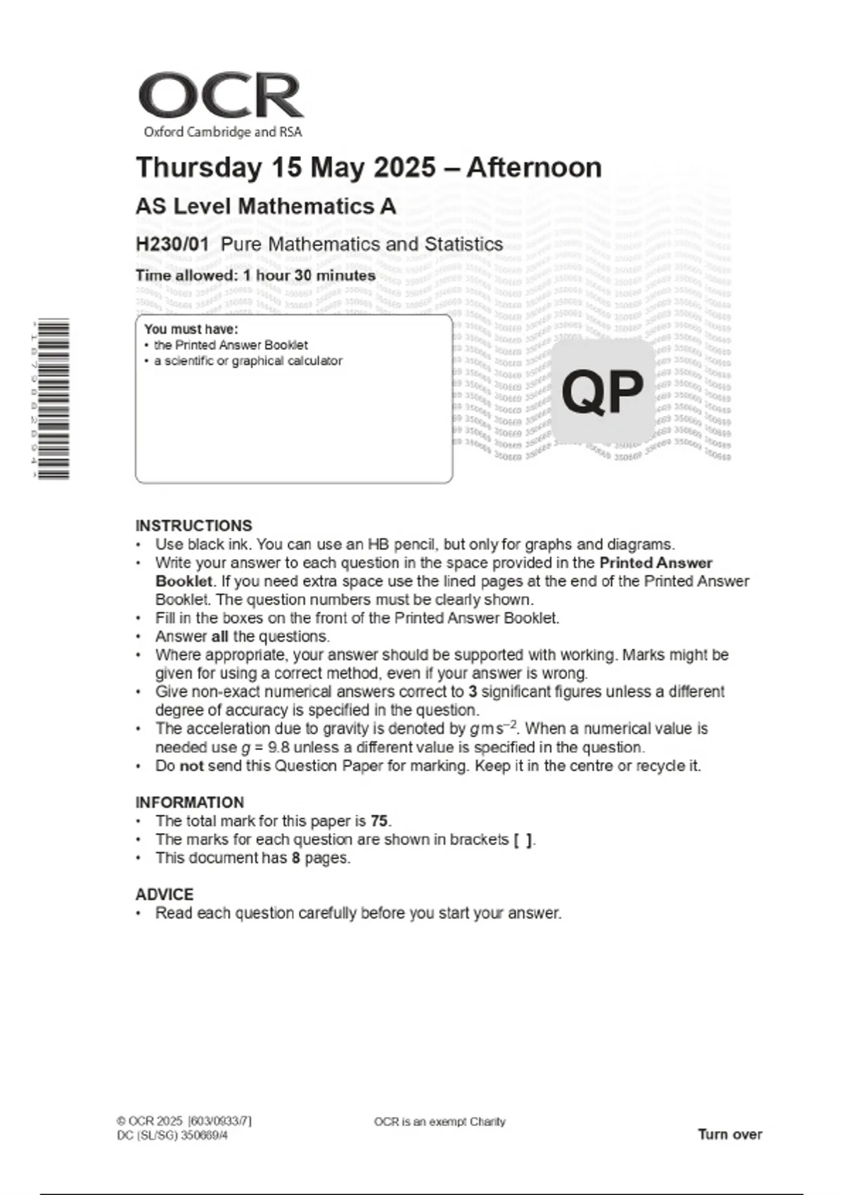 BUNDLE-::2025 OCR A Level/AS Level Mathematics A Exams| COMBINED ...