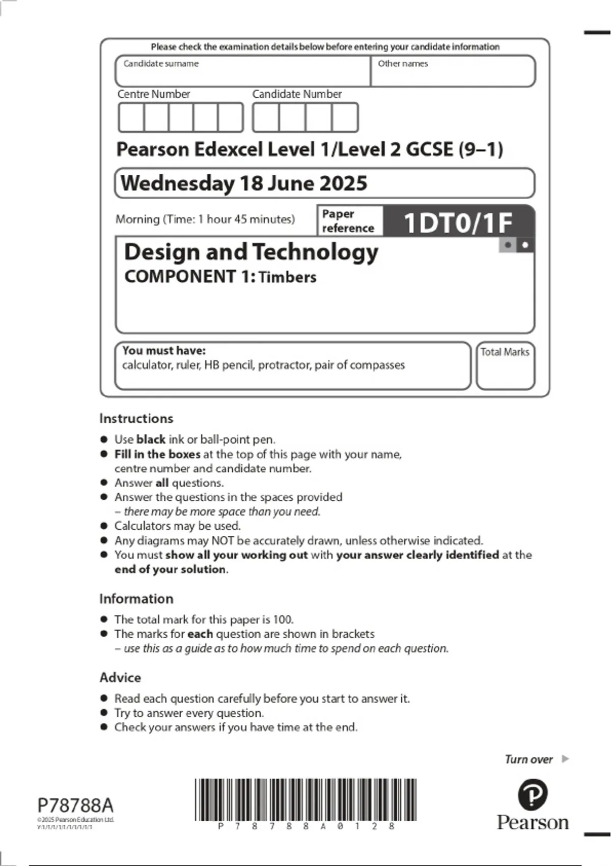 BUNDLE-:: 2025 Pearson Edexcel Level 1/Level 2 GCSE (9–1) Design and ...