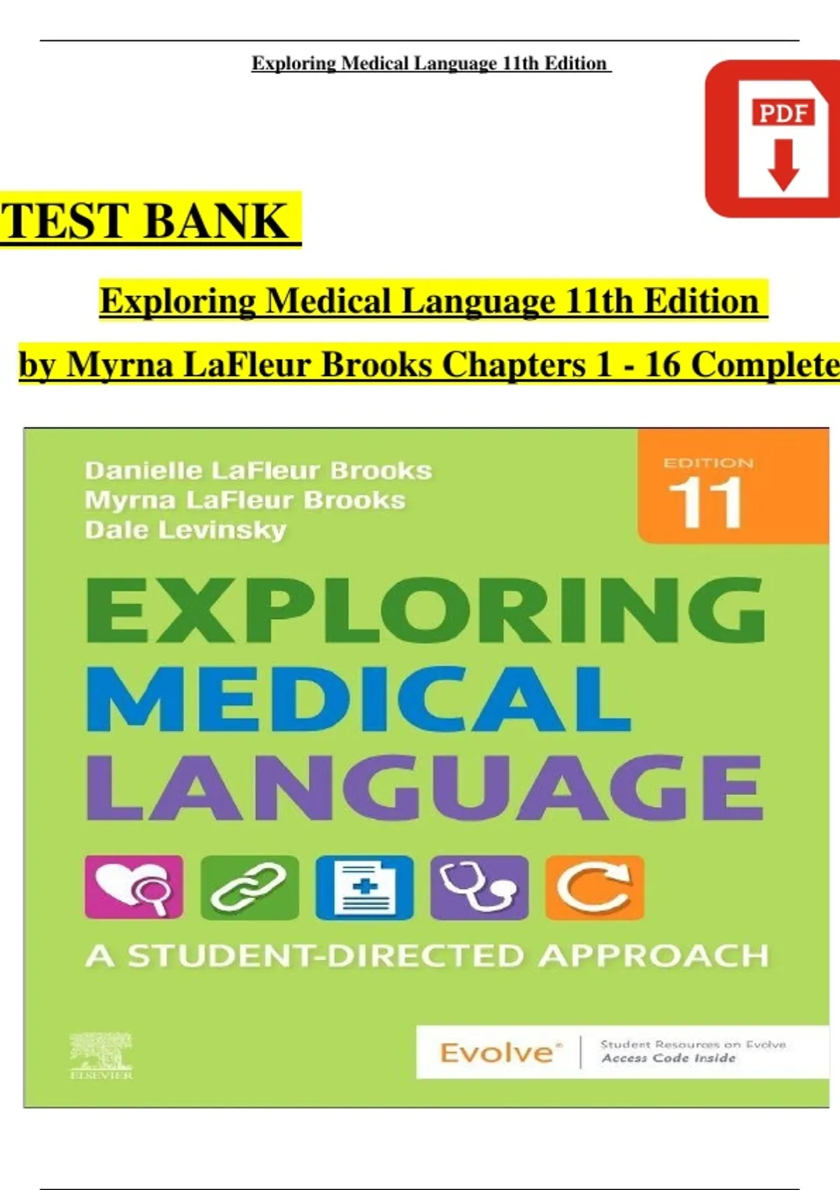Test Bank for Exploring Medical Language: A Student-Directed Approach ...