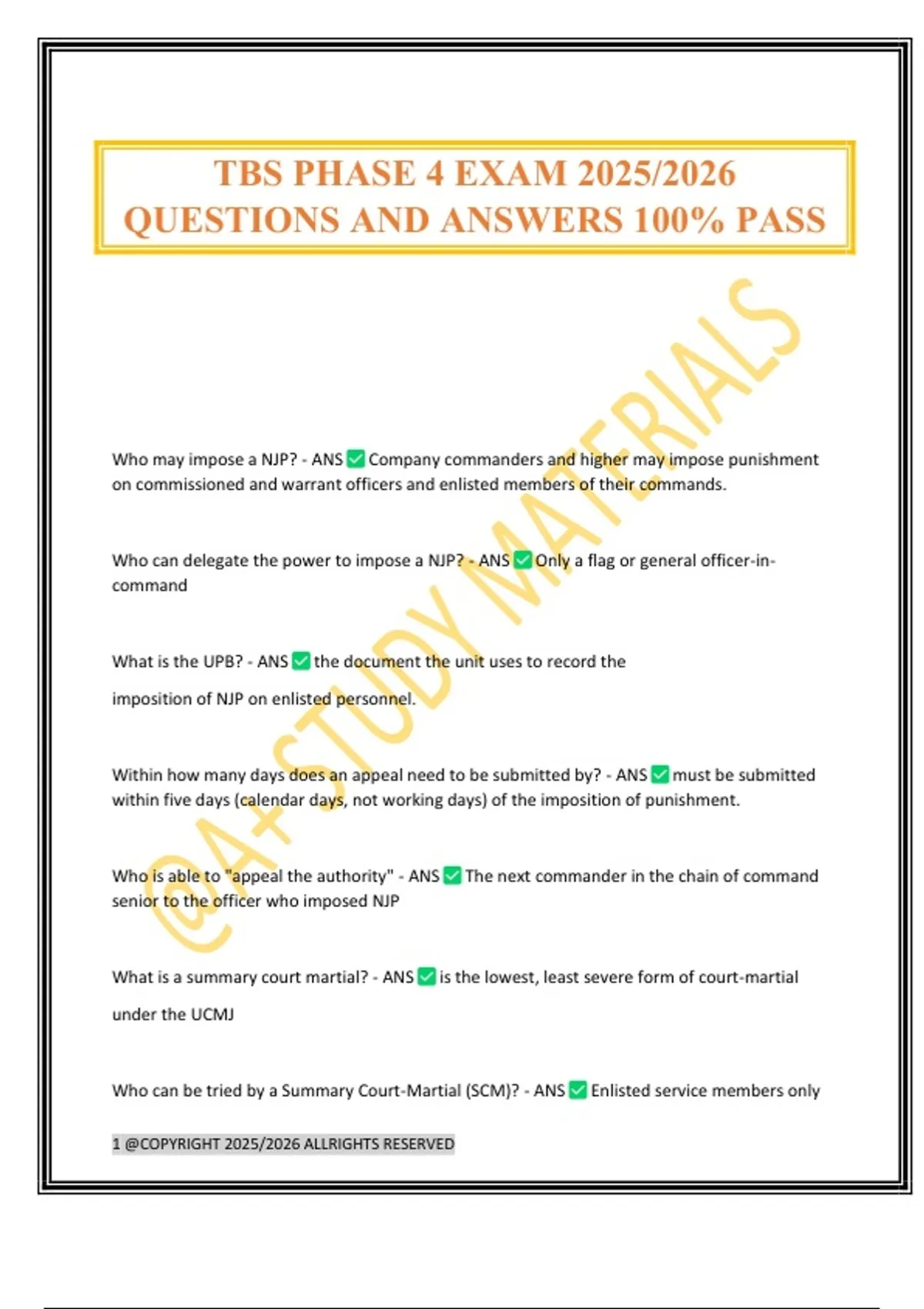 TBS PHASE 4 EXAM 2025/2026 QUESTIONS AND ANSWERS 100% PASS - TBS ...